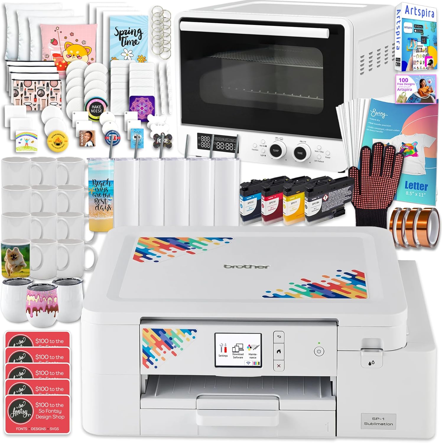 Amazon.com: Brother SP-1 Sublimation Printer Bundle with Sublimation ...