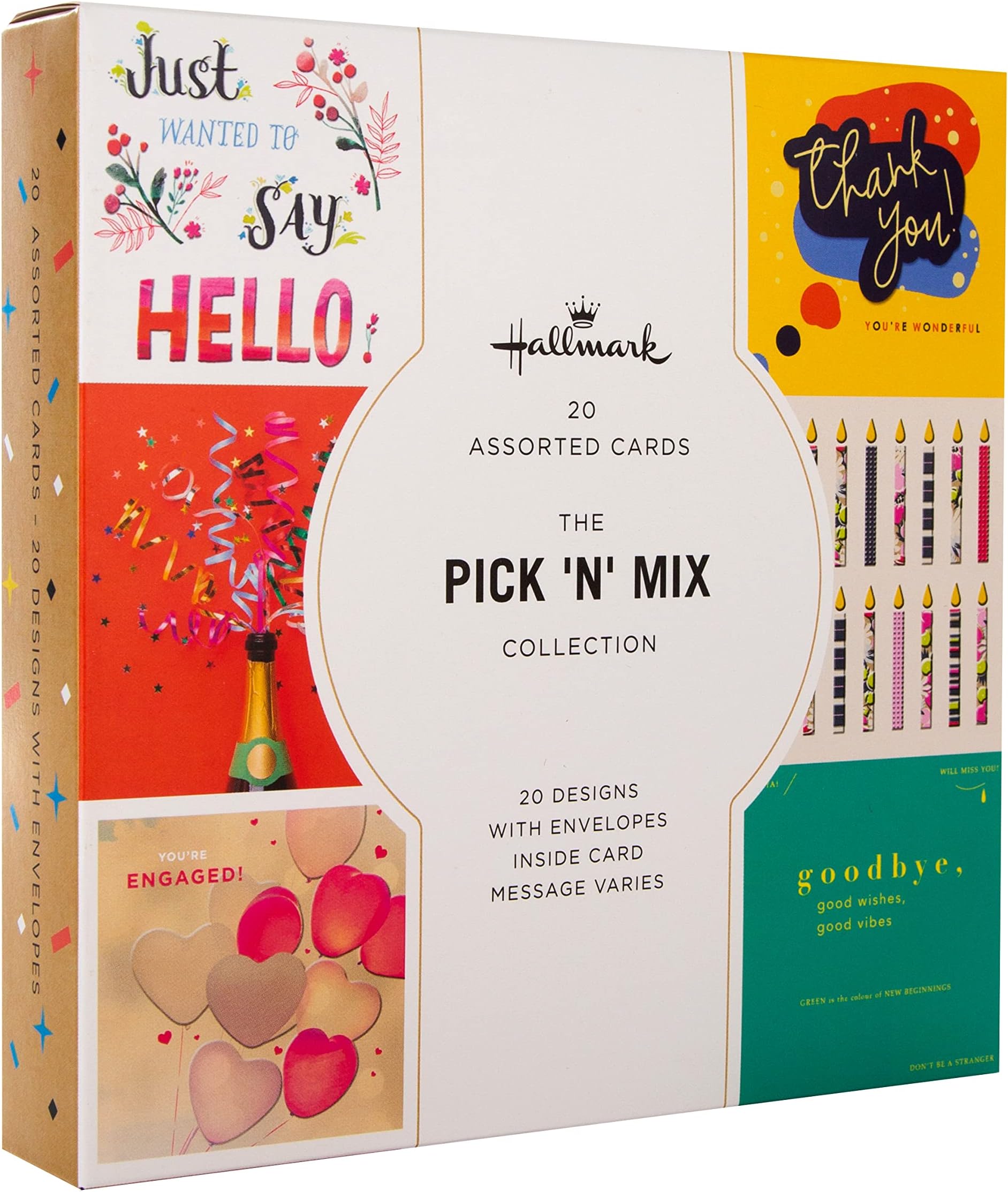 Hallmark Assorted Cards - Multipack of 20 in 20 Contemporary Designs ...
