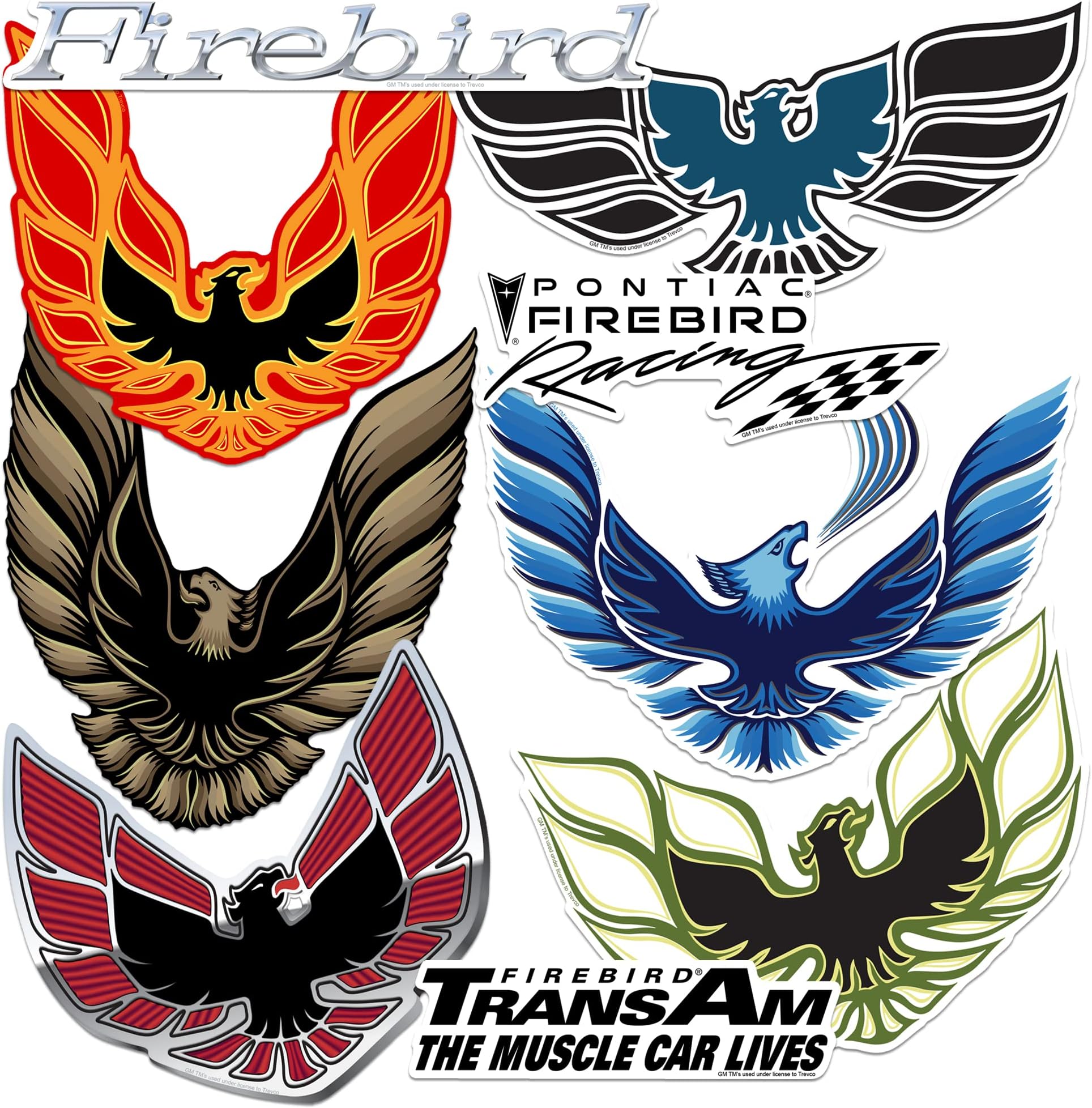 Amazon.com: Pontiac Firebird/Trans-Am Large Deluxe Stickers Variety ...