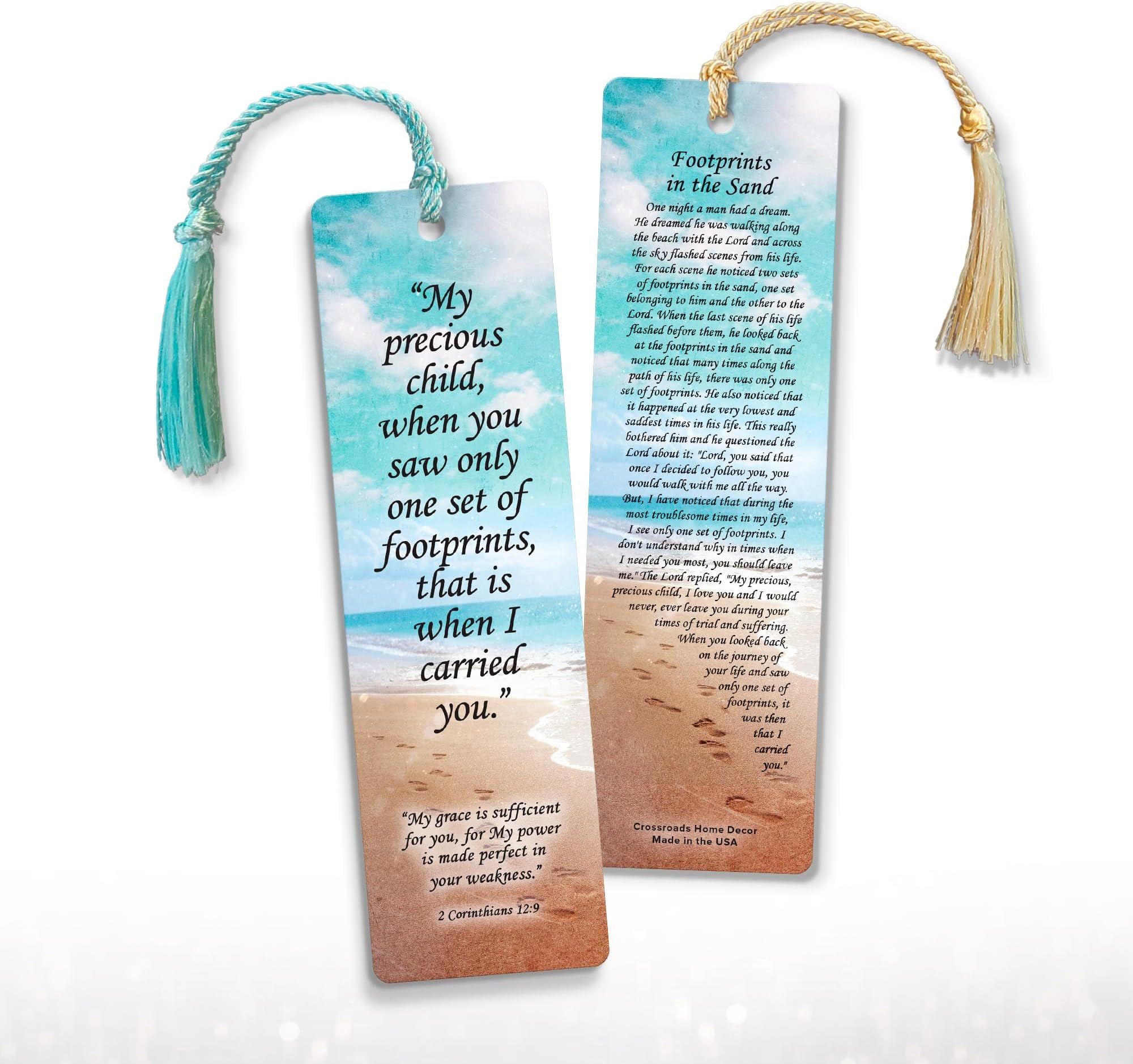 Amazon.com: Footprints in The Sand Bookmark - 12 Pack, 2-Sided ...