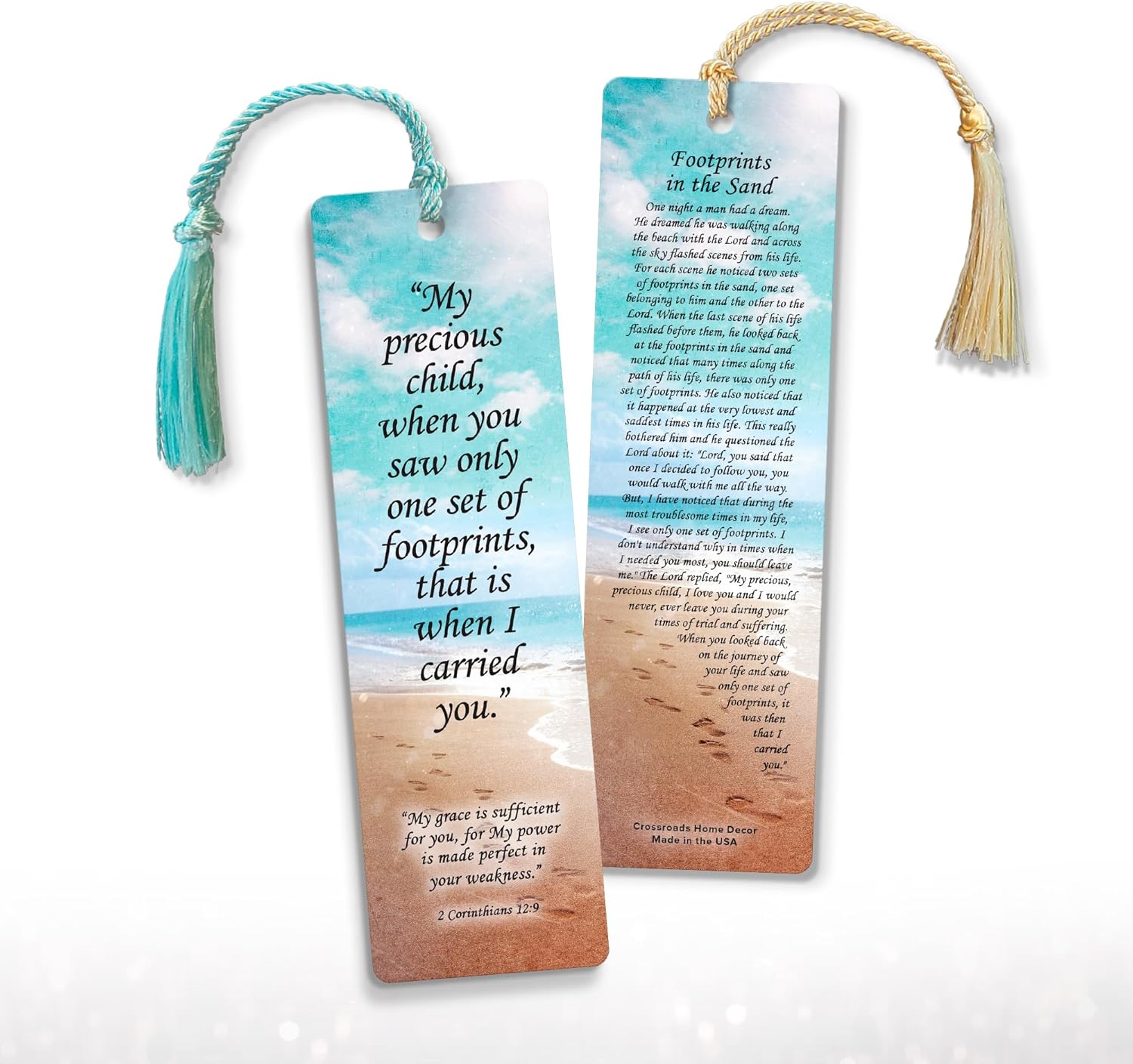 Amazon.com: Footprints in The Sand Bookmark - 12 Pack, 2-Sided ...
