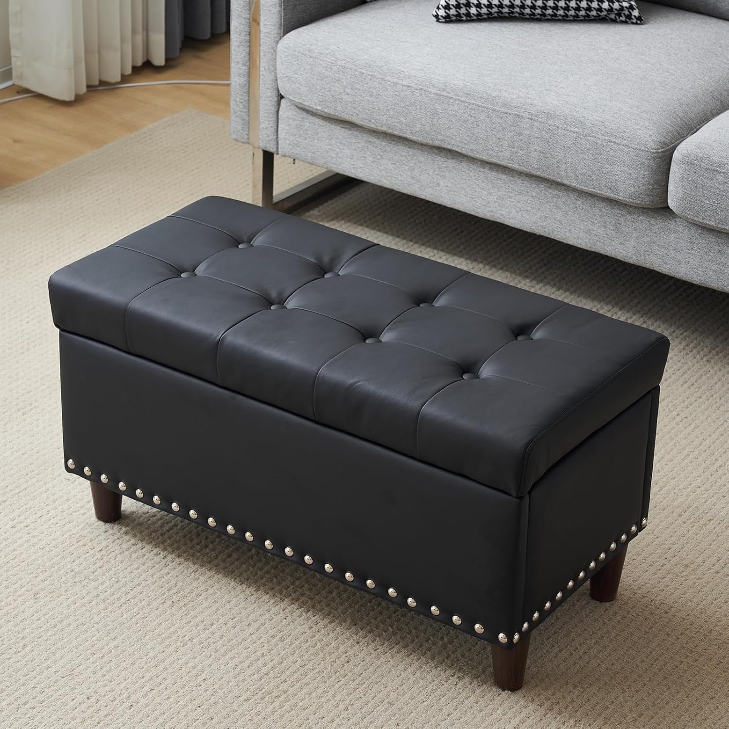 Amazon.com: Karl home 31" Storage Ottoman Tufted Bed End Bench with ...