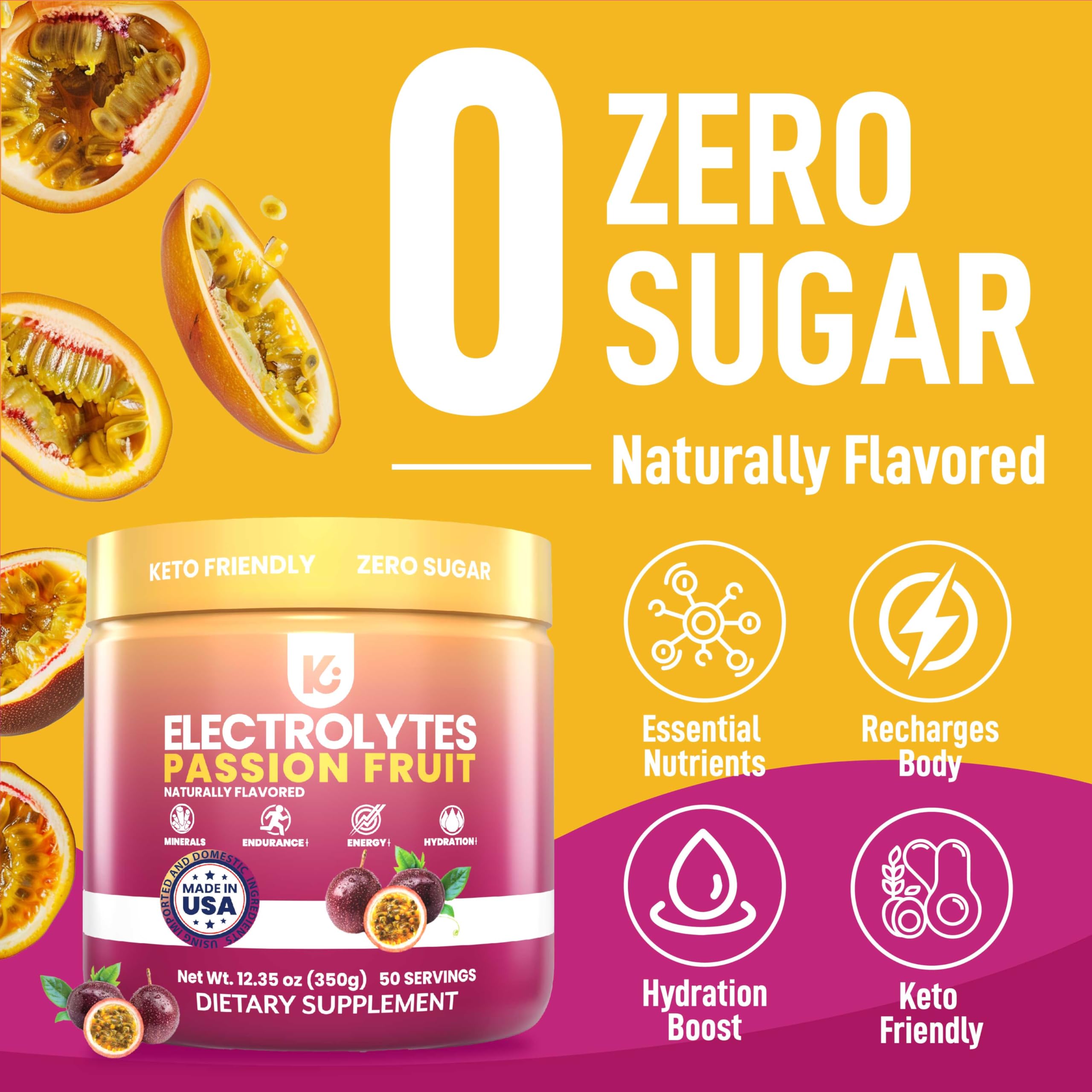 Snapklik.com : Keppi Electrolytes Powder Passionfruit Flavor No Sugar ...