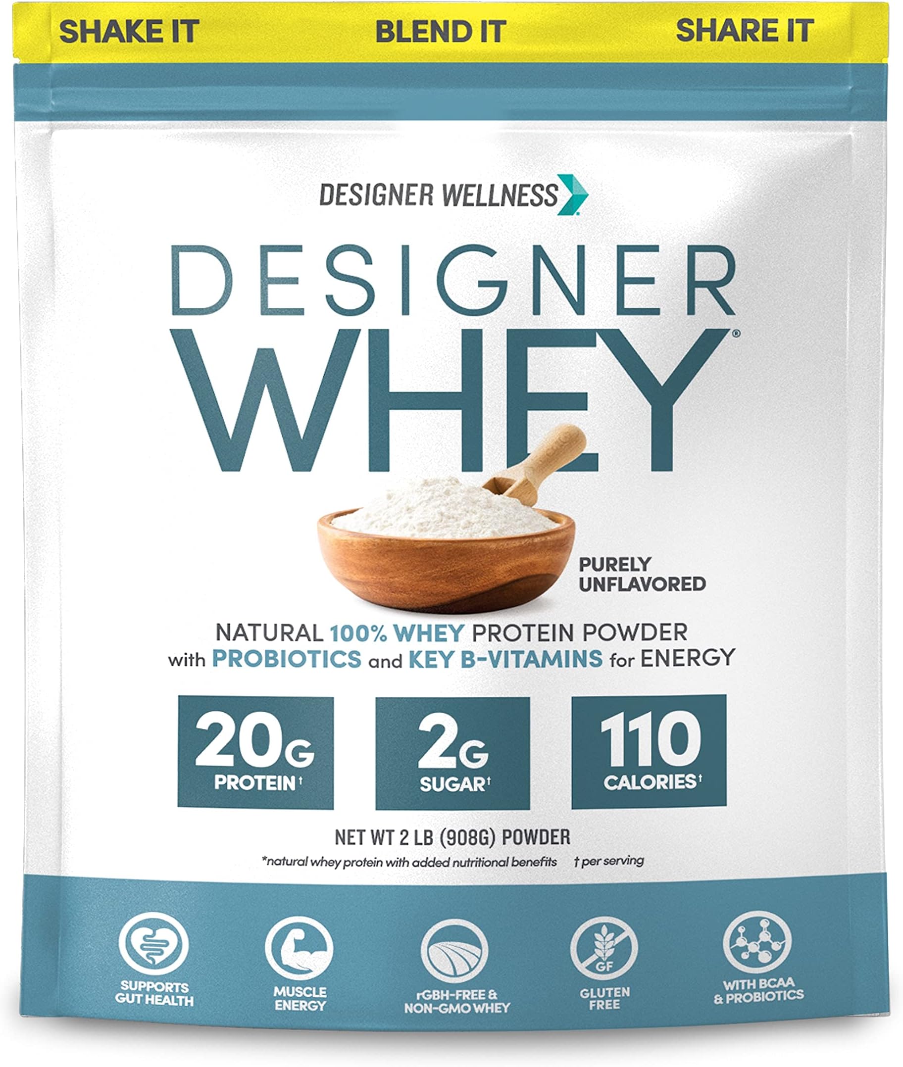 Amazon.com : Designer Wellness Designer Whey Natural 100% Whey Protein ...