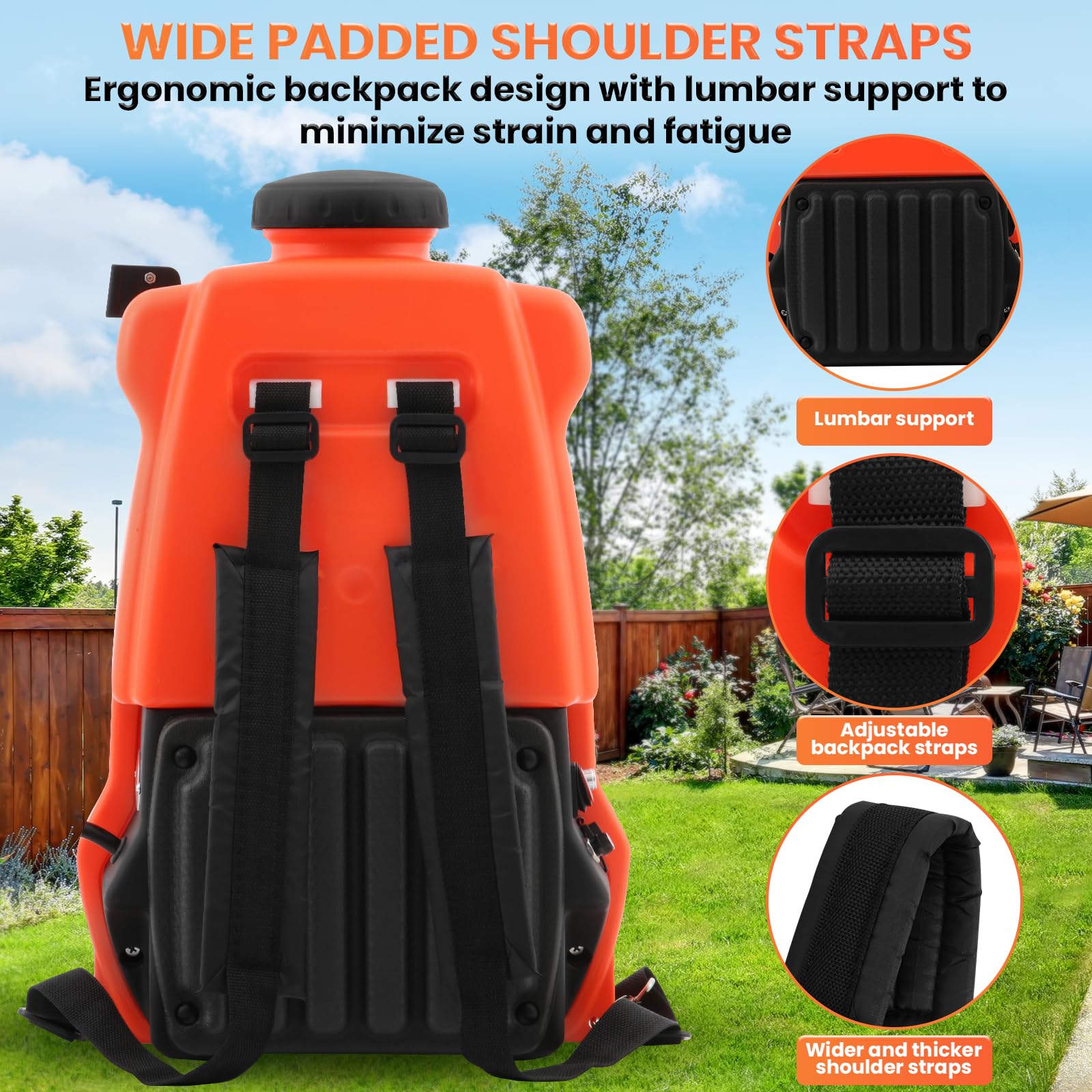 Snapklik.com : Battery Powered Backpack Sprayer 4.9 Gallon,Adjustable ...