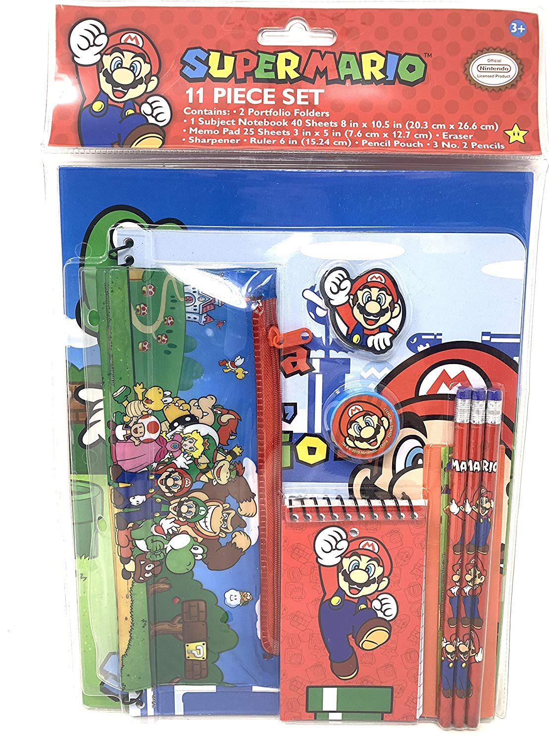 Super Mario School Stationary Set 11pc Value Pack: 0191537043179 ...