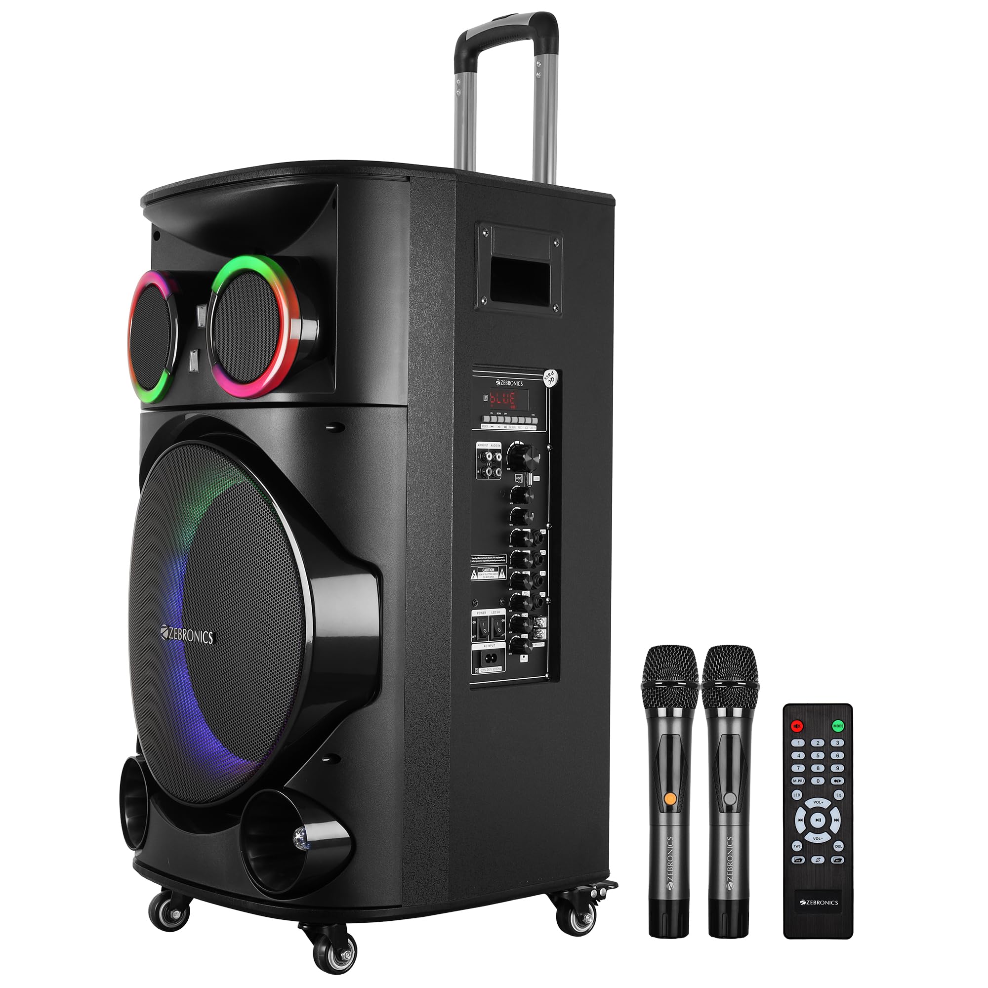 ZEBRONICS GINOX PLUS Party Trolley DJ Speaker, 160W, upto 10h Battery ...