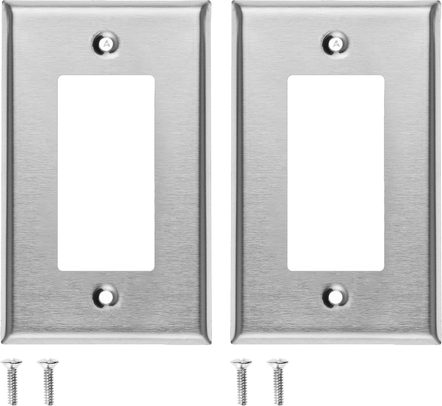 (2 PACK) Stainless Steel Outlet Covers for Decorator Switches, 1-Gang ...