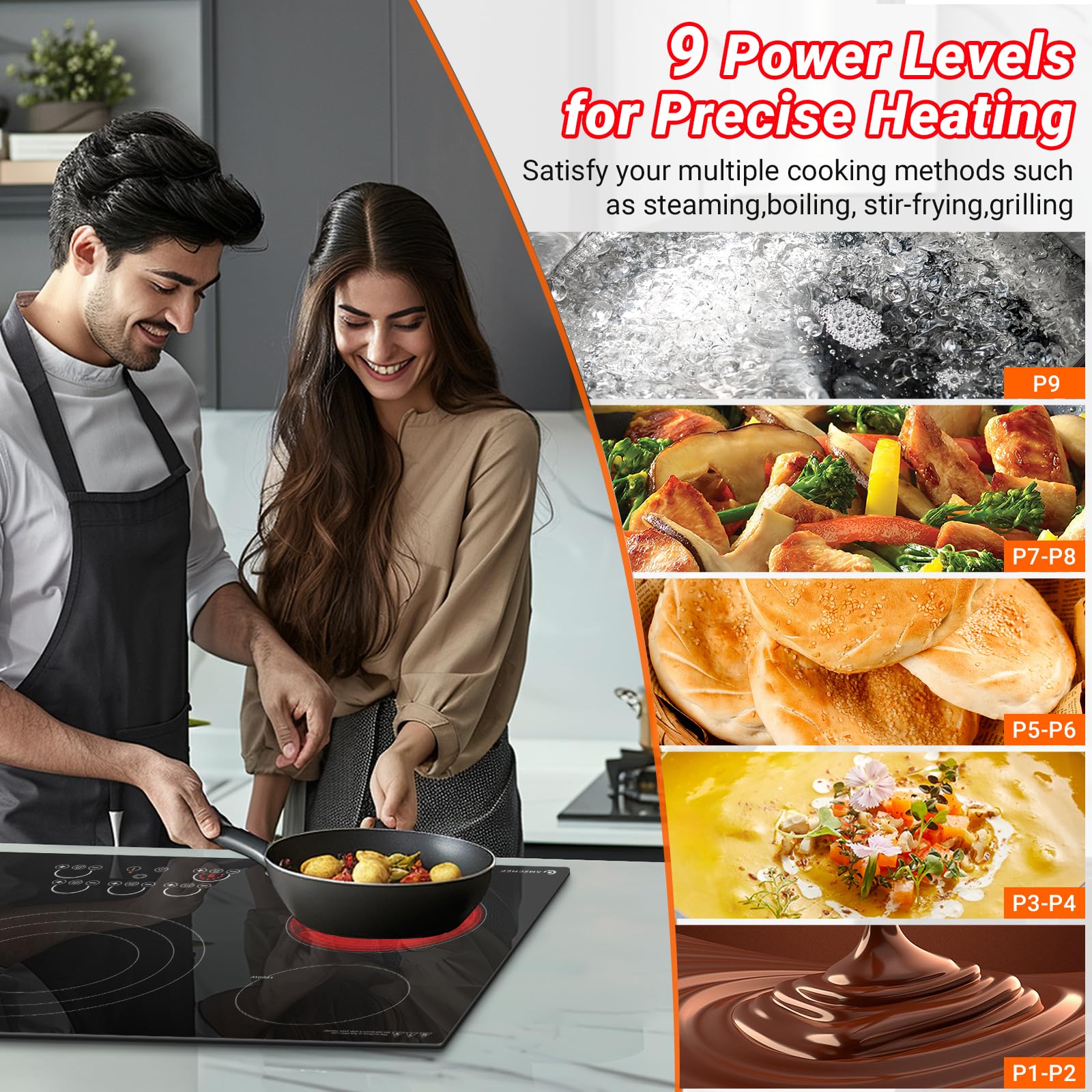 Snapklik.com : AMZCHEF Electric Cooktop 30 Inch,5 Burners Built-in ...
