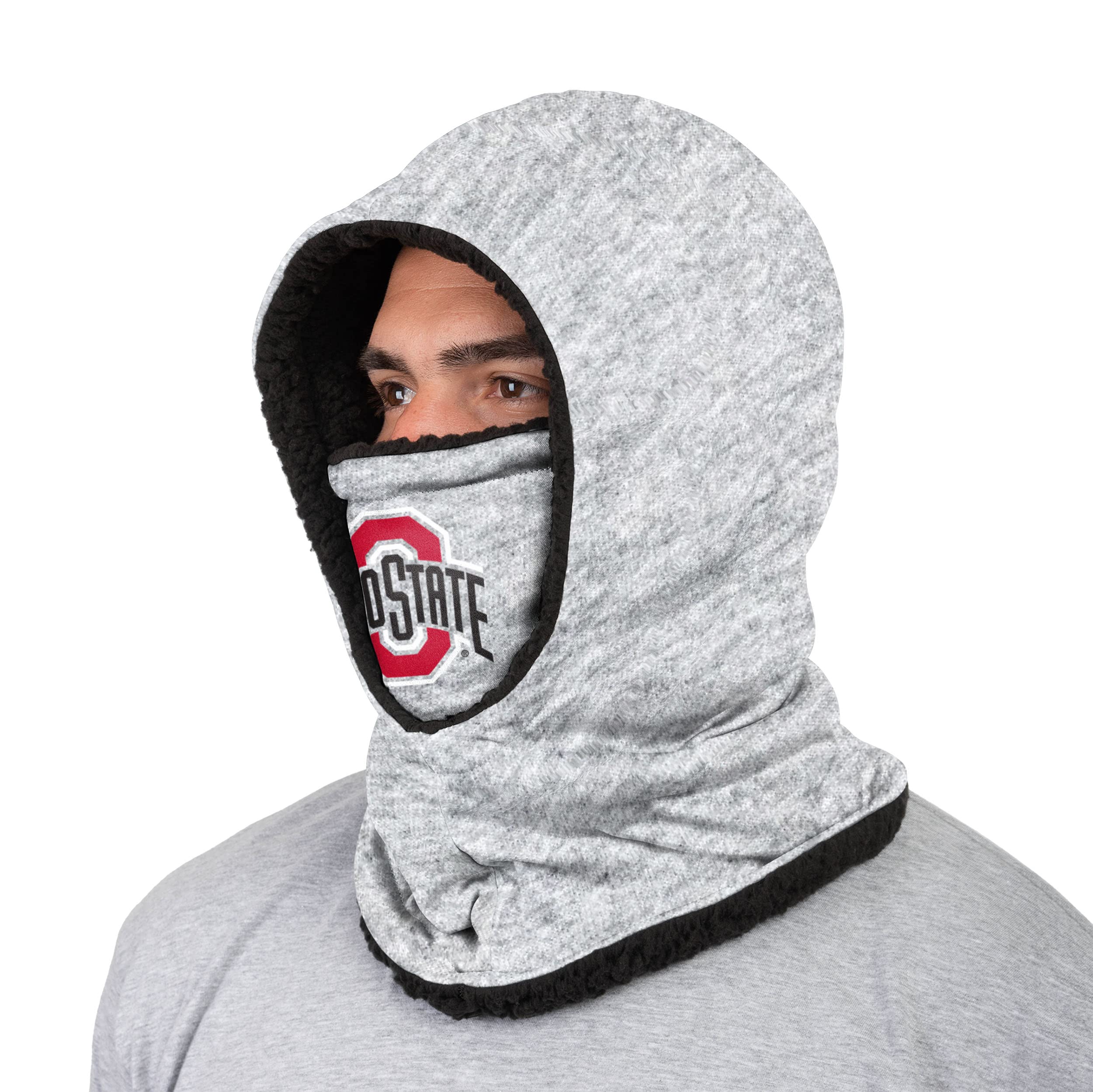 Snapklik.com : Ohio State Buckeyes NCAA Heather Grey Big Logo Hooded Gaiter