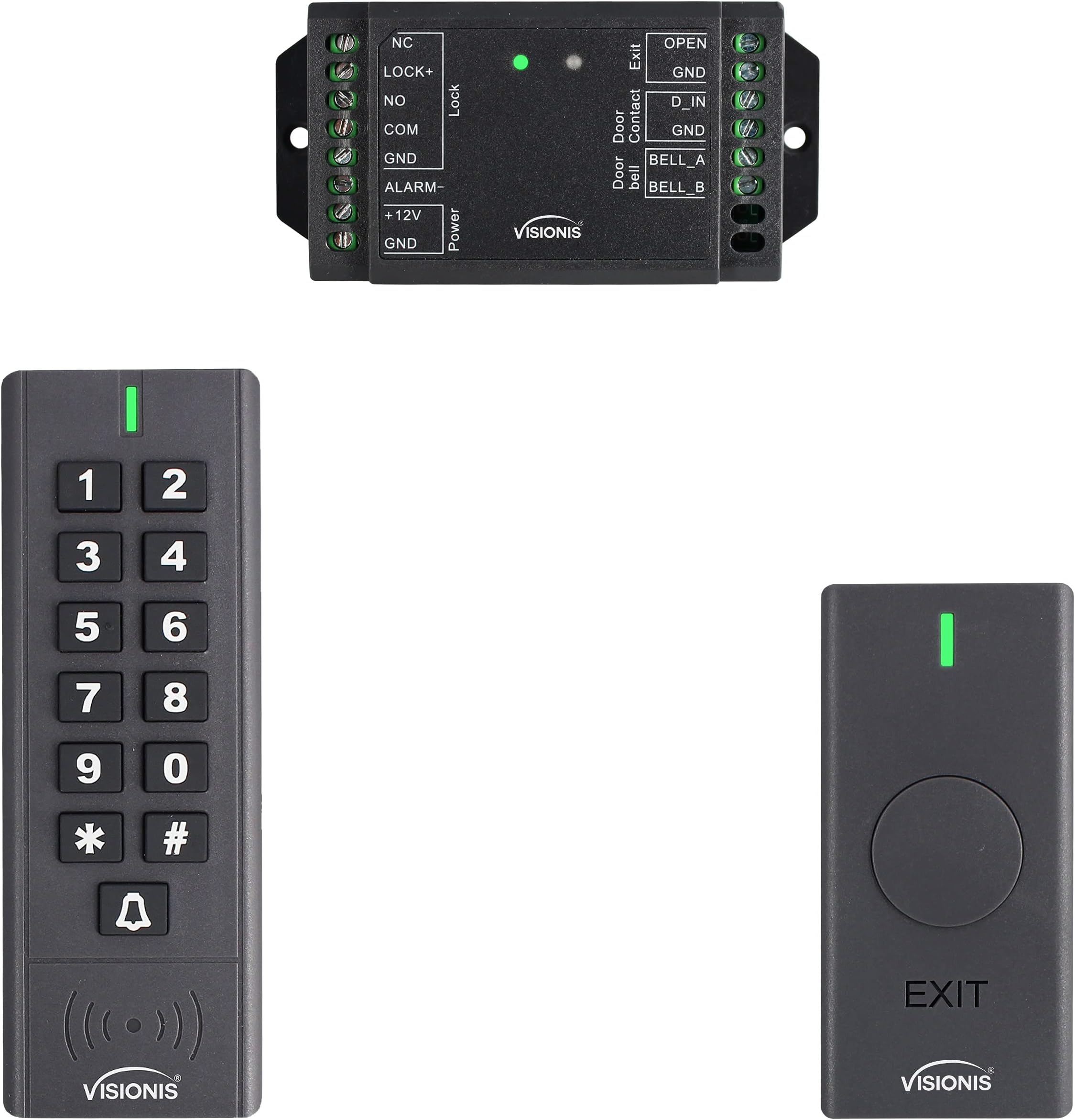 Amazon.com : Visionis VIS-3200 Outdoor IP65 Black Access Control Kit ...