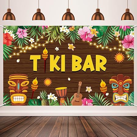 Amazon.com: Tiki Banner Happy Luau Party Decoration Set, Tiki Porch ...