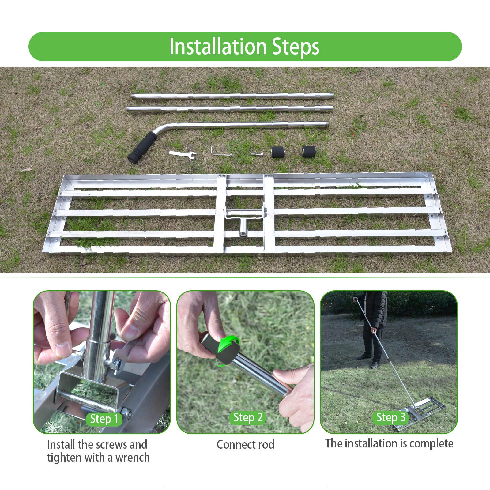 Scalebeard Level Lawn Tool/Soil Lawn Rake Stainless Steel Lawn Level ...