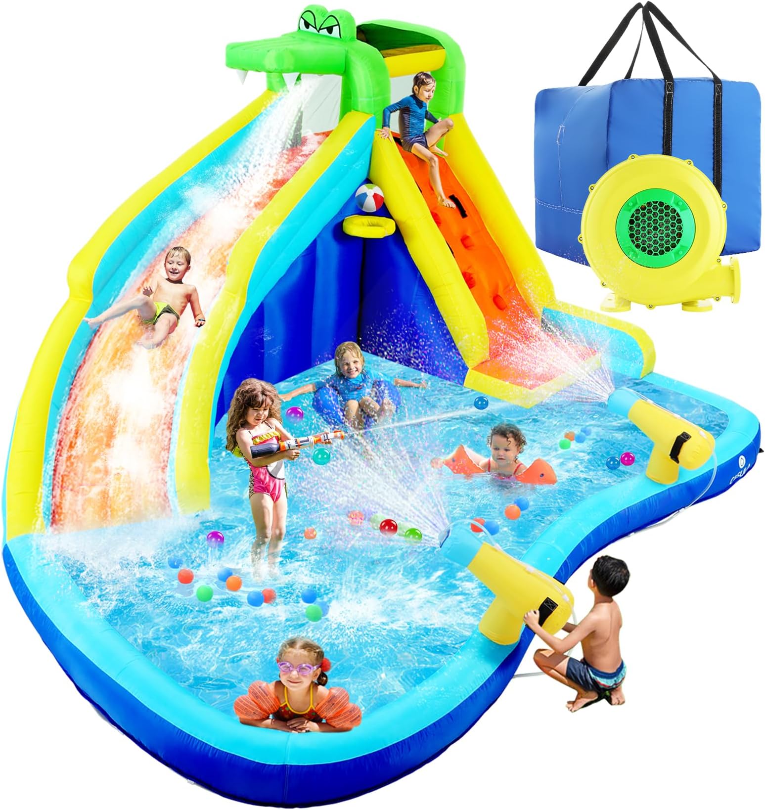 Amazon.com: Bestway H2OGO Mount Splashmore Kids Inflatable Outdoor ...