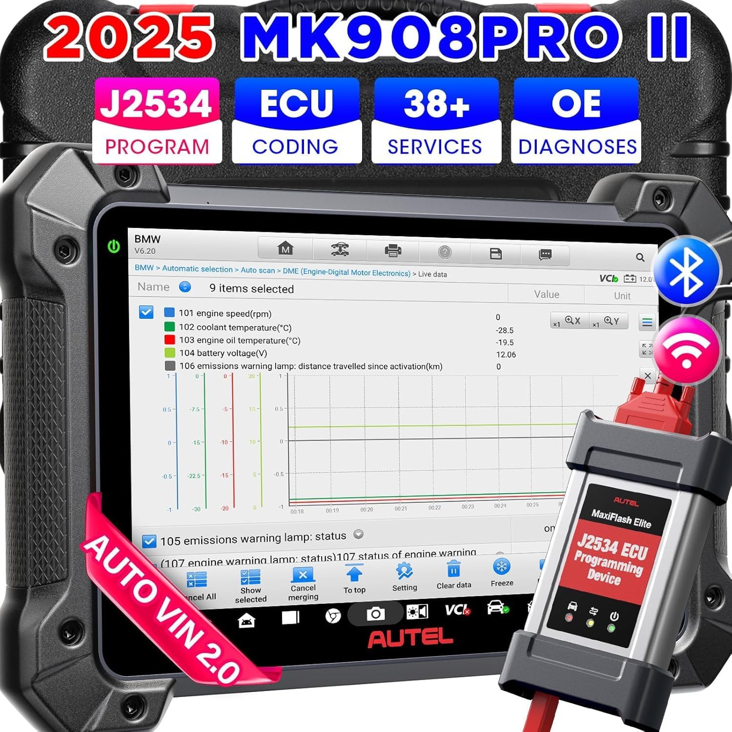 Autel Scanner Maxicom MK908 Pro II: 2025 Update of MK908P/Maxisys ...