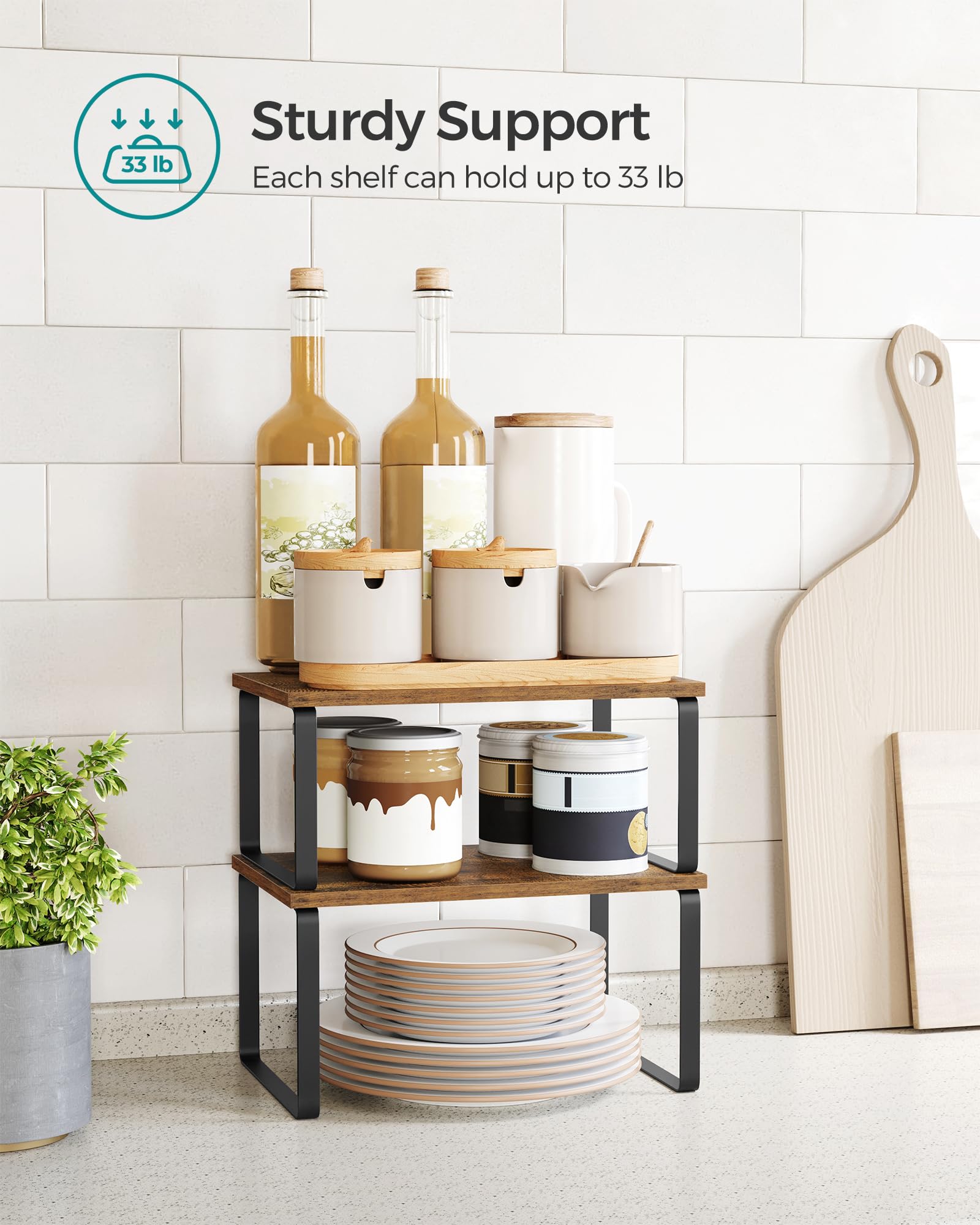 Snapklik.com : Cabinet Organizer Shelf, Set Of 2 Kitchen Counter ...