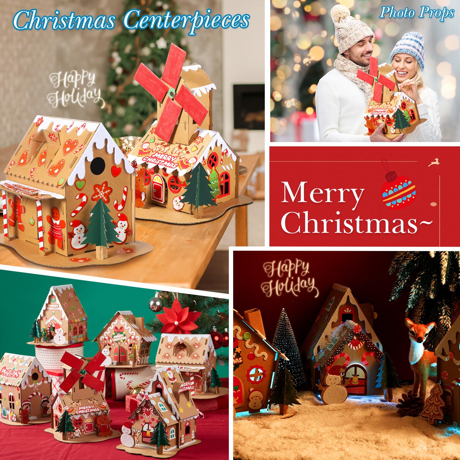 Snapklik.com : 12 Pcs Gingerbread House Kit Christmas Crafts For Kids ...