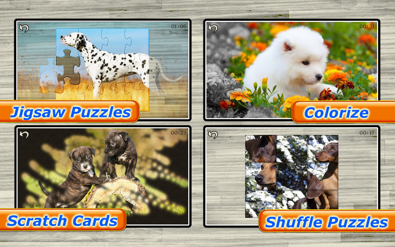 Dog Puzzles - Jigsaw Puzzle Game for Kids with Real Pictures of Cute ...