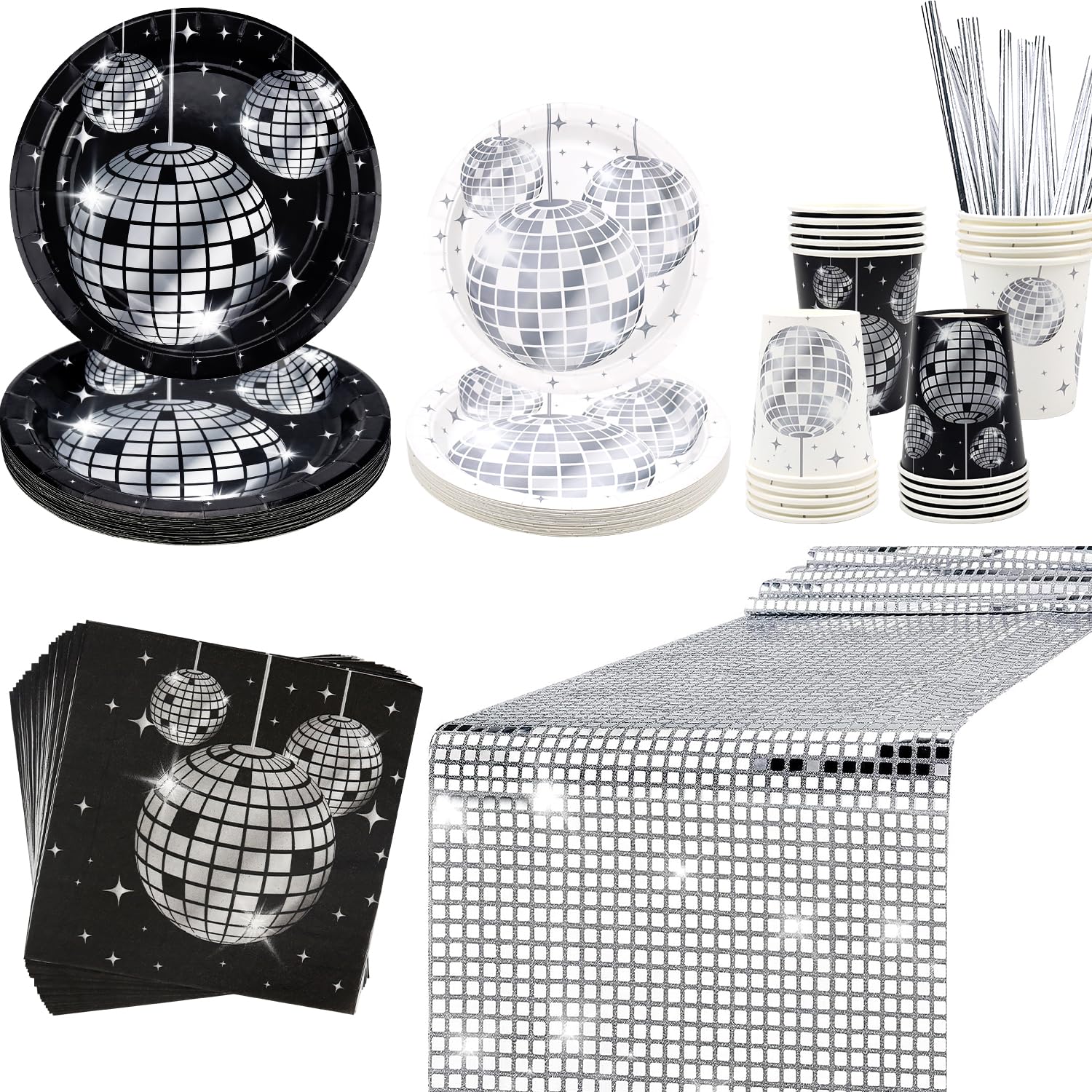 Ywediim 70s Disco Party Supplies, includes Plates, Napkins, Cups ...