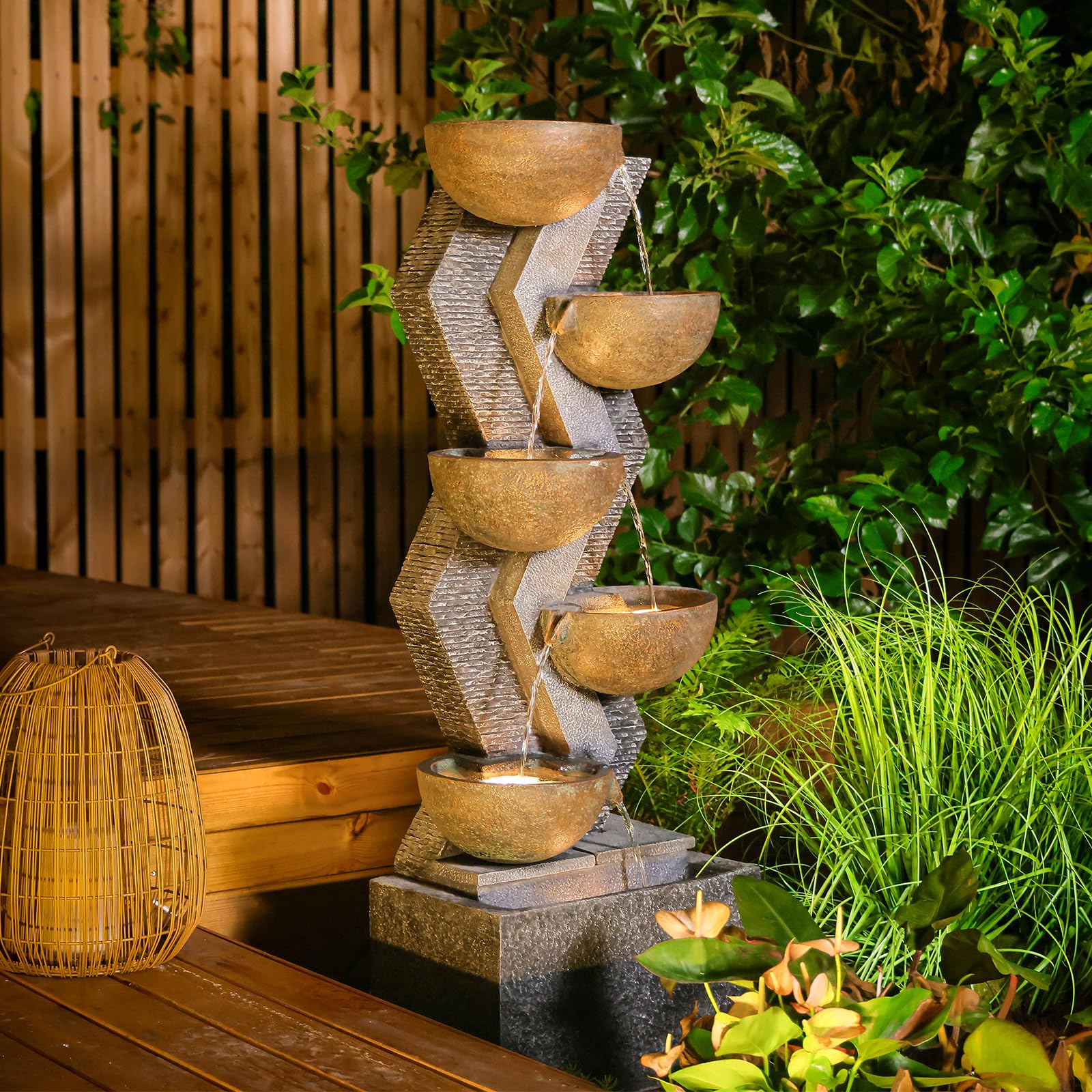 Amazon.com: SERBILHOME 6-Tier Garden Fountains Outdoor 48.75''H ...