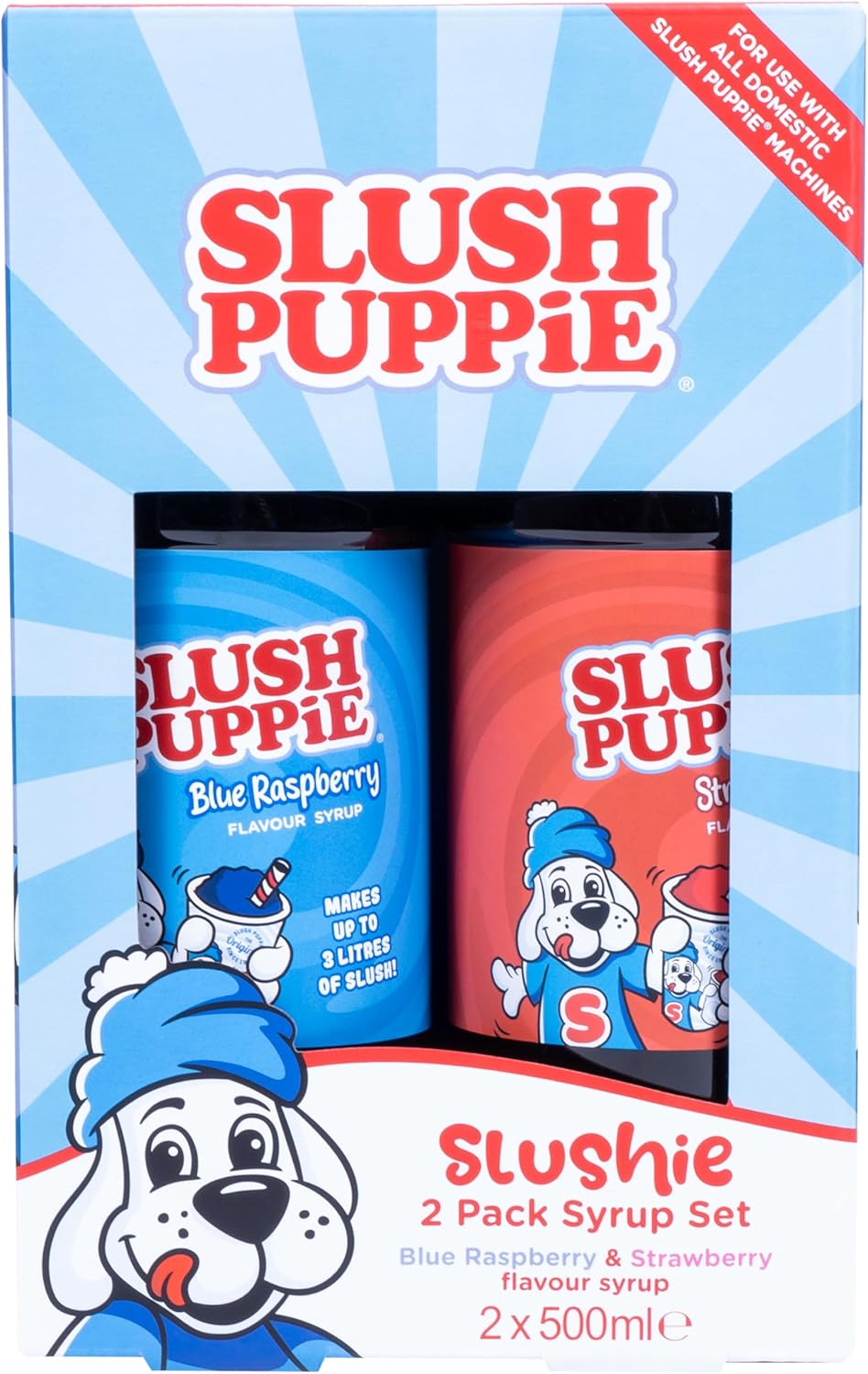 Slush Puppie Syrup Pack of 2 Flavours. Includes Iconic Blue Raspberry ...