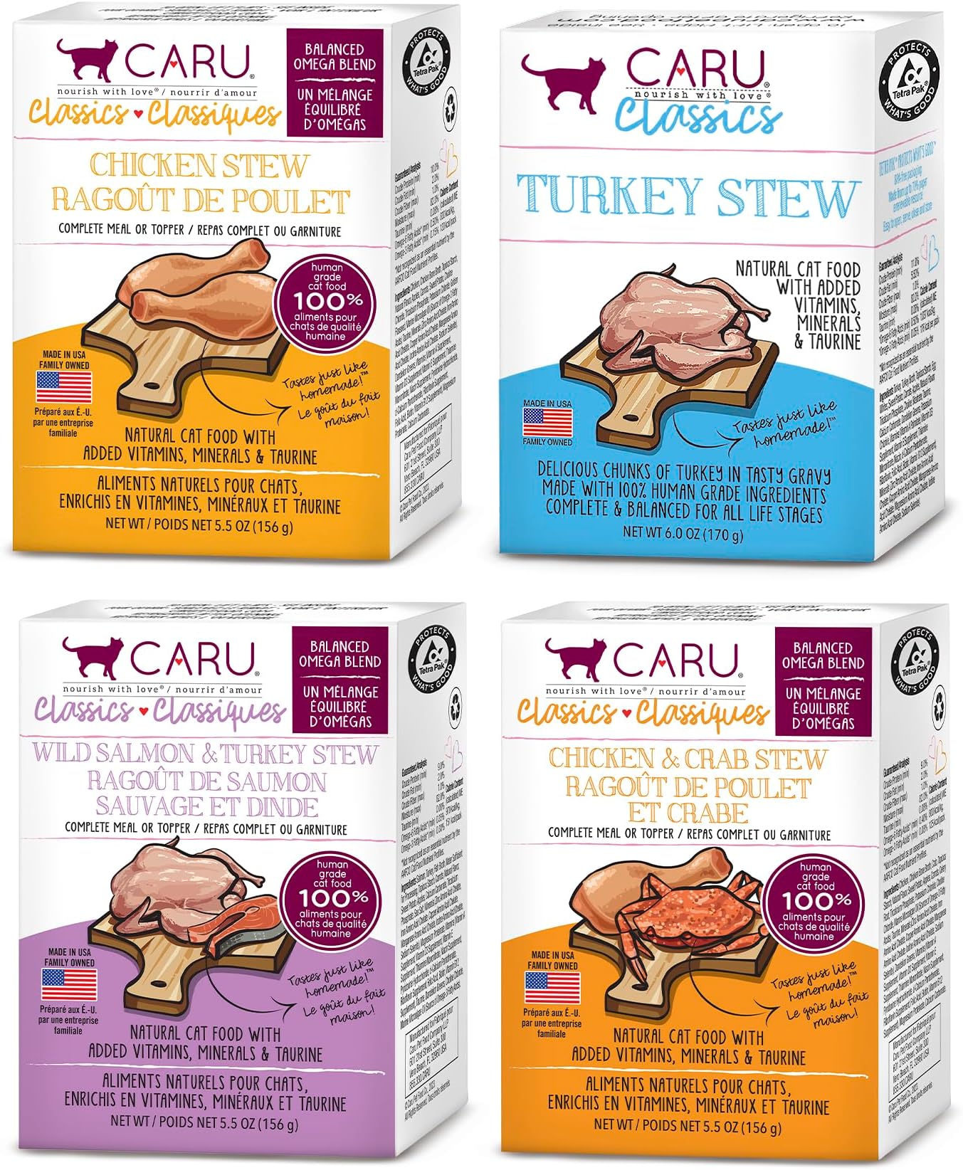 Amazon.com : Caru - Classic Stews for Cats - Variety Pack - Healthy ...