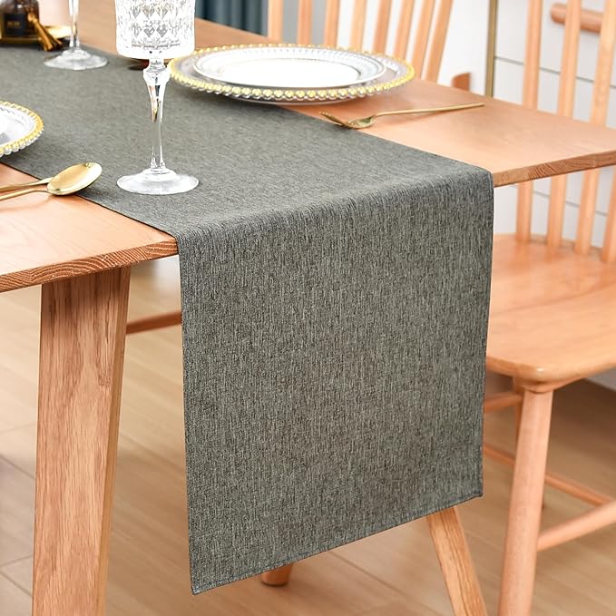 Amazon.com: Farmhouse Table Runner Small Faux Linen Dining Table ...