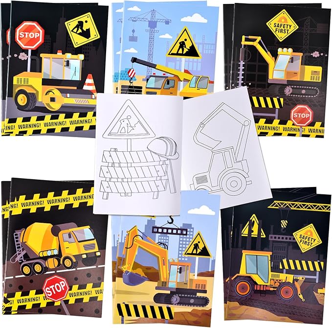 Amazon.com: Winrayk Construction Coloring Books for Kids Mini Coloring ...