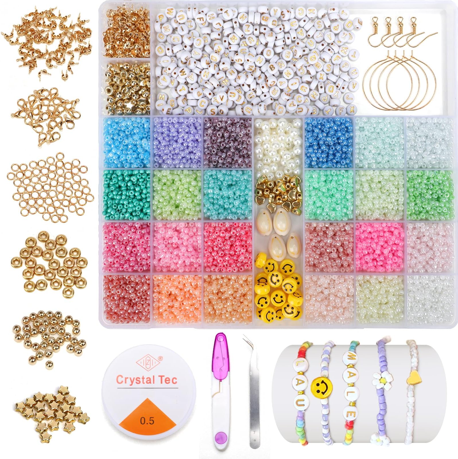 Perlen Für Armbänder, 18000 Pcs Perlen 3mm, 24 Farben Mini Pearl ...