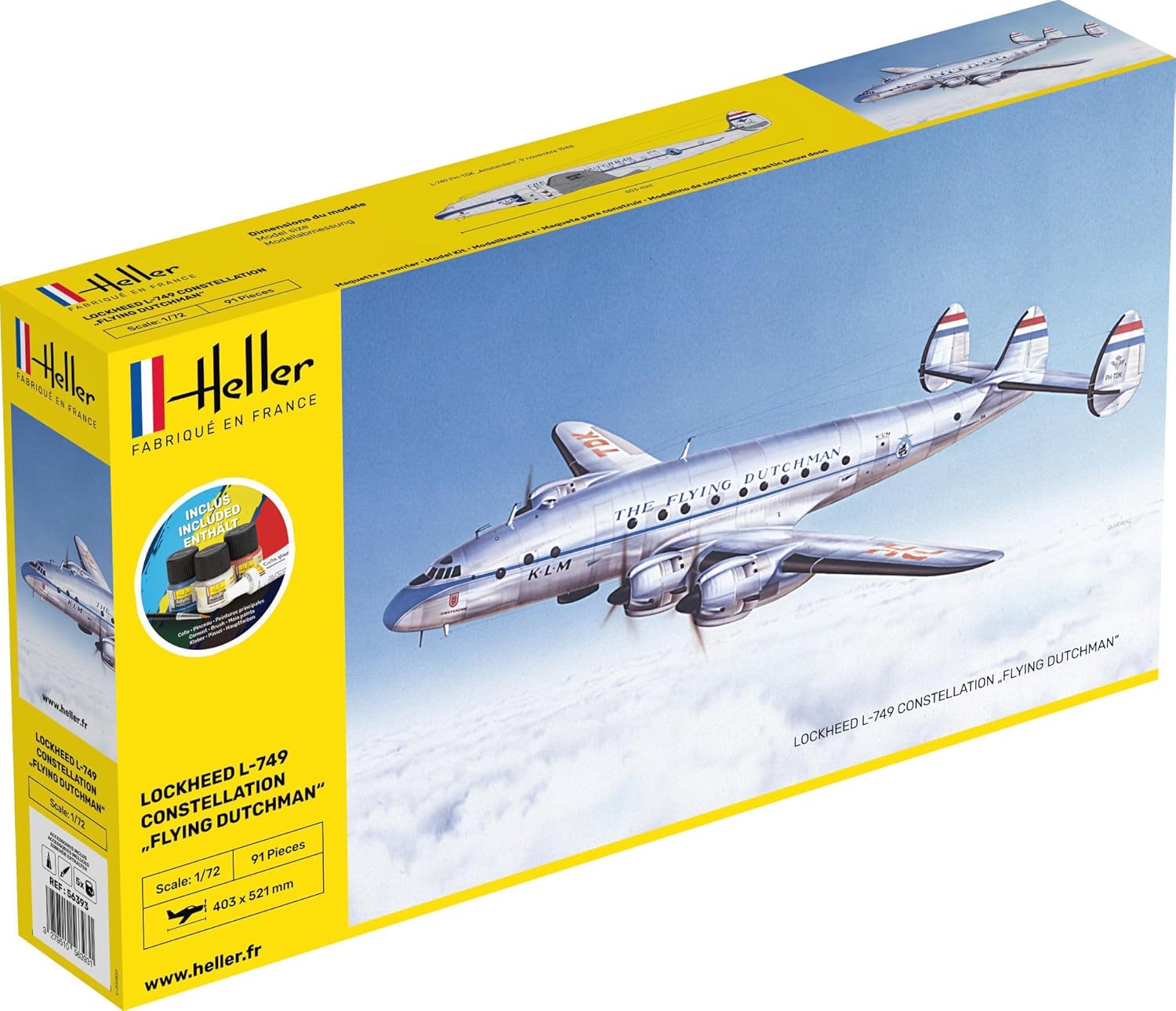 Amazon.com: HELLER JOUSTRA Model Airplane: Starter Kit: Lockheed L-749 ...