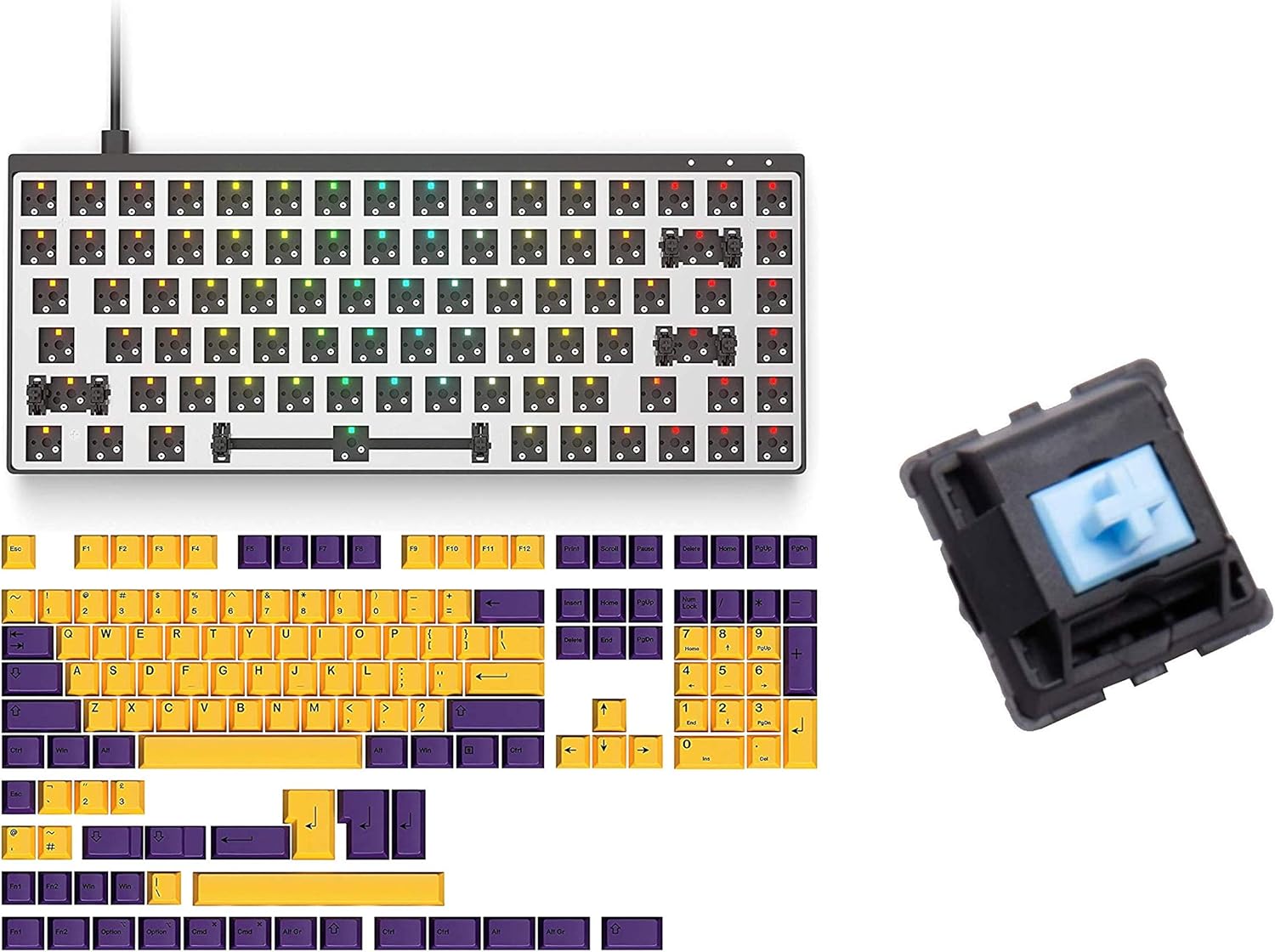 Amazon.com: HK Gaming Galaxy 75 Modular Mechanical Keyboard - 75% ...