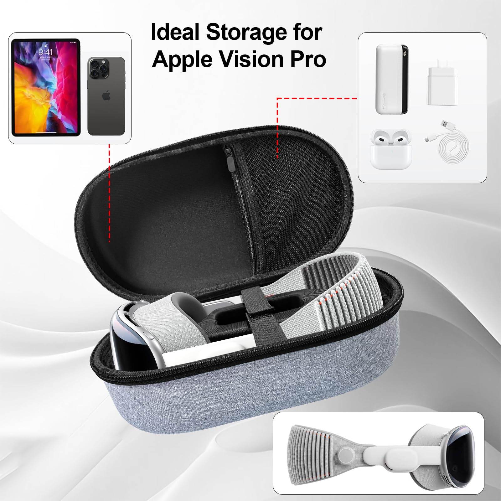 for Vision Pro Carrying Case, for Vision Pro VR Head Display Travel ...