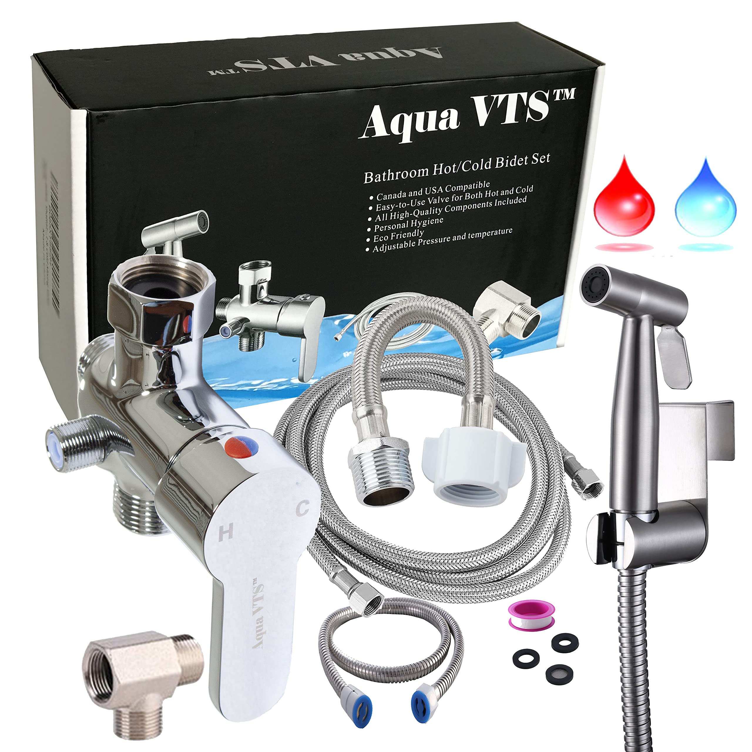 Aqua VTS Spray Bidet, Shattaf, with Hot & Cold Mixing Valve with TOTO ...