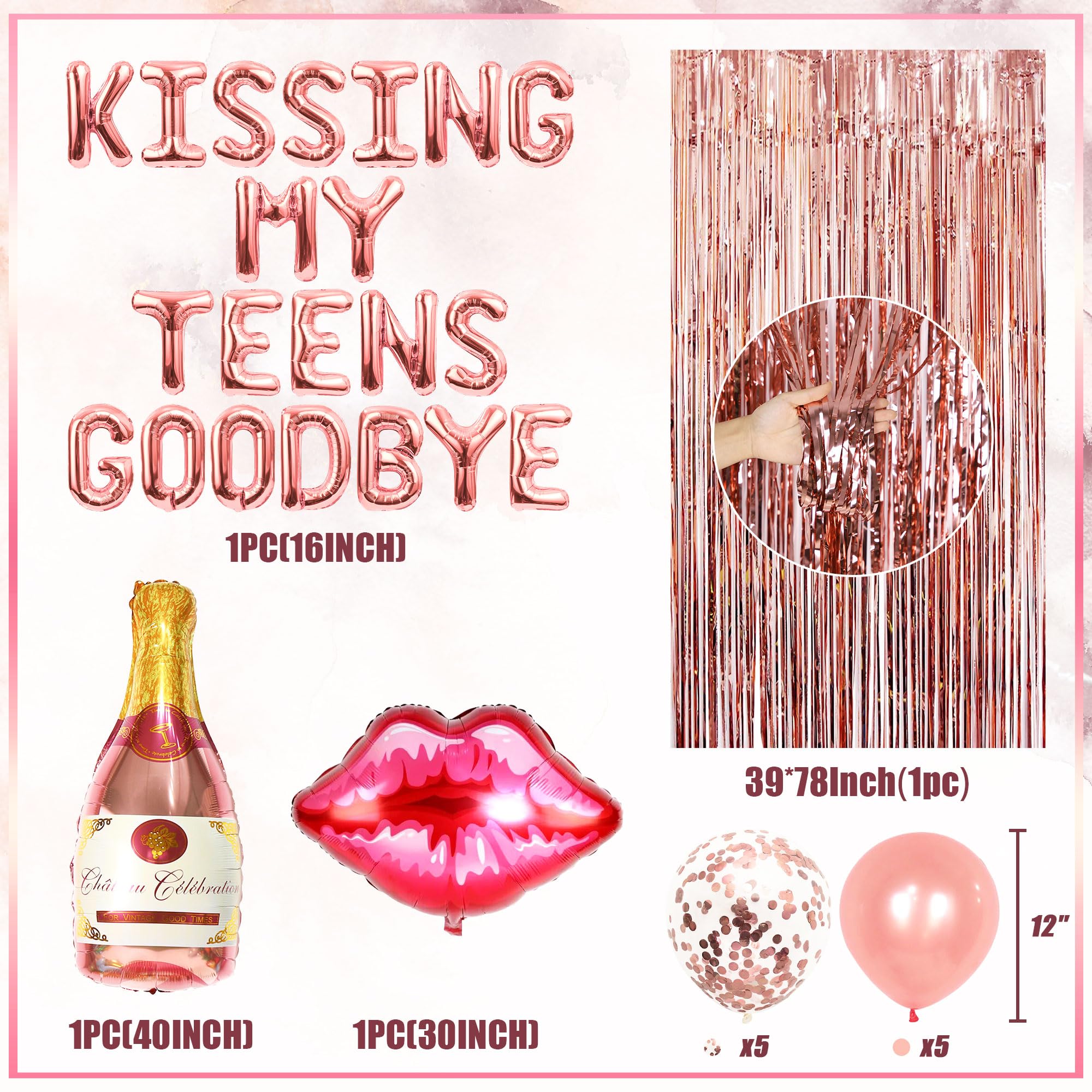 Snapklik.com : Luxury Kissing My Teens Goodbye Balloon Banner Birthday ...