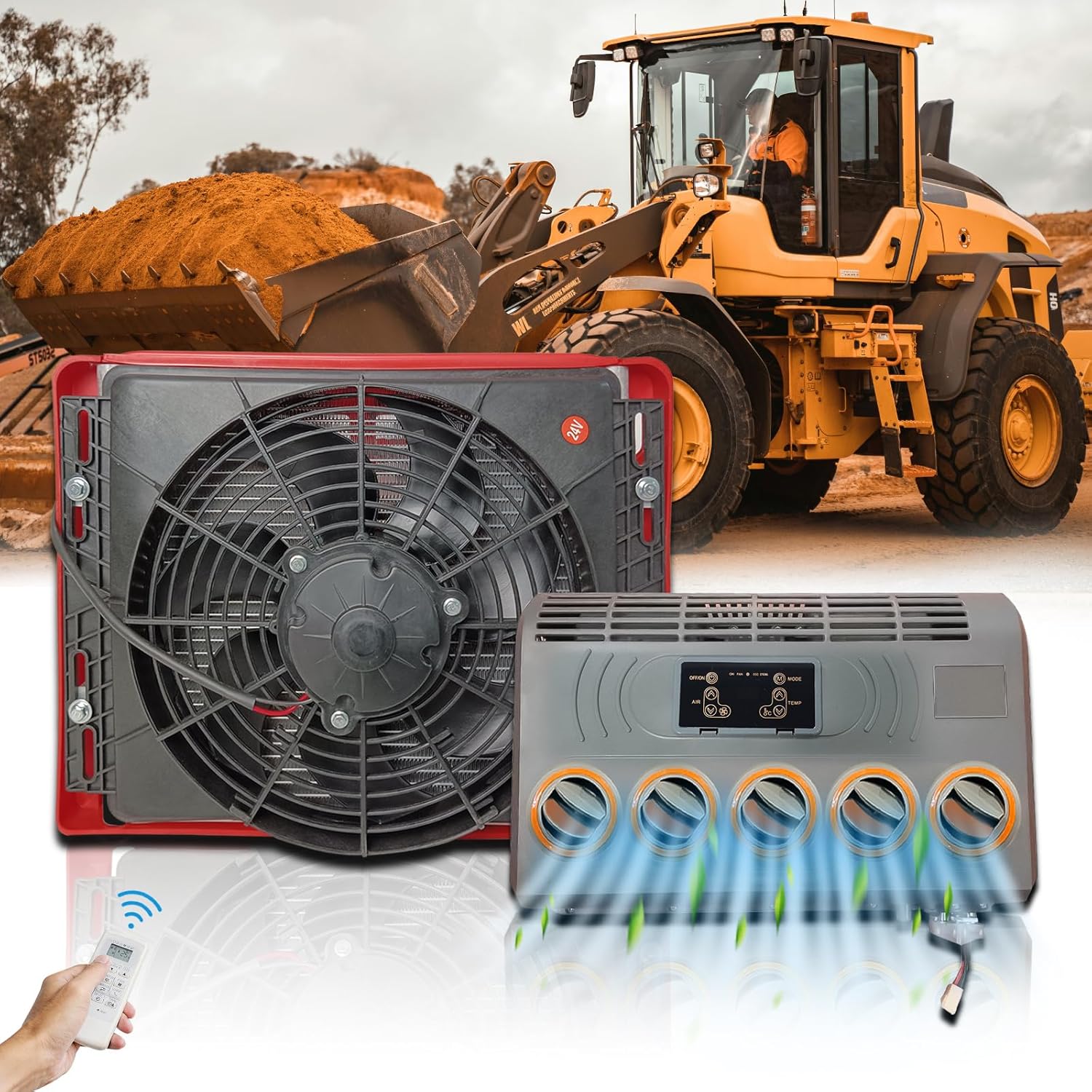 Amazon.com: Truck 24V Air Conditioner 6500 BTU, 24 Volt DC Air ...