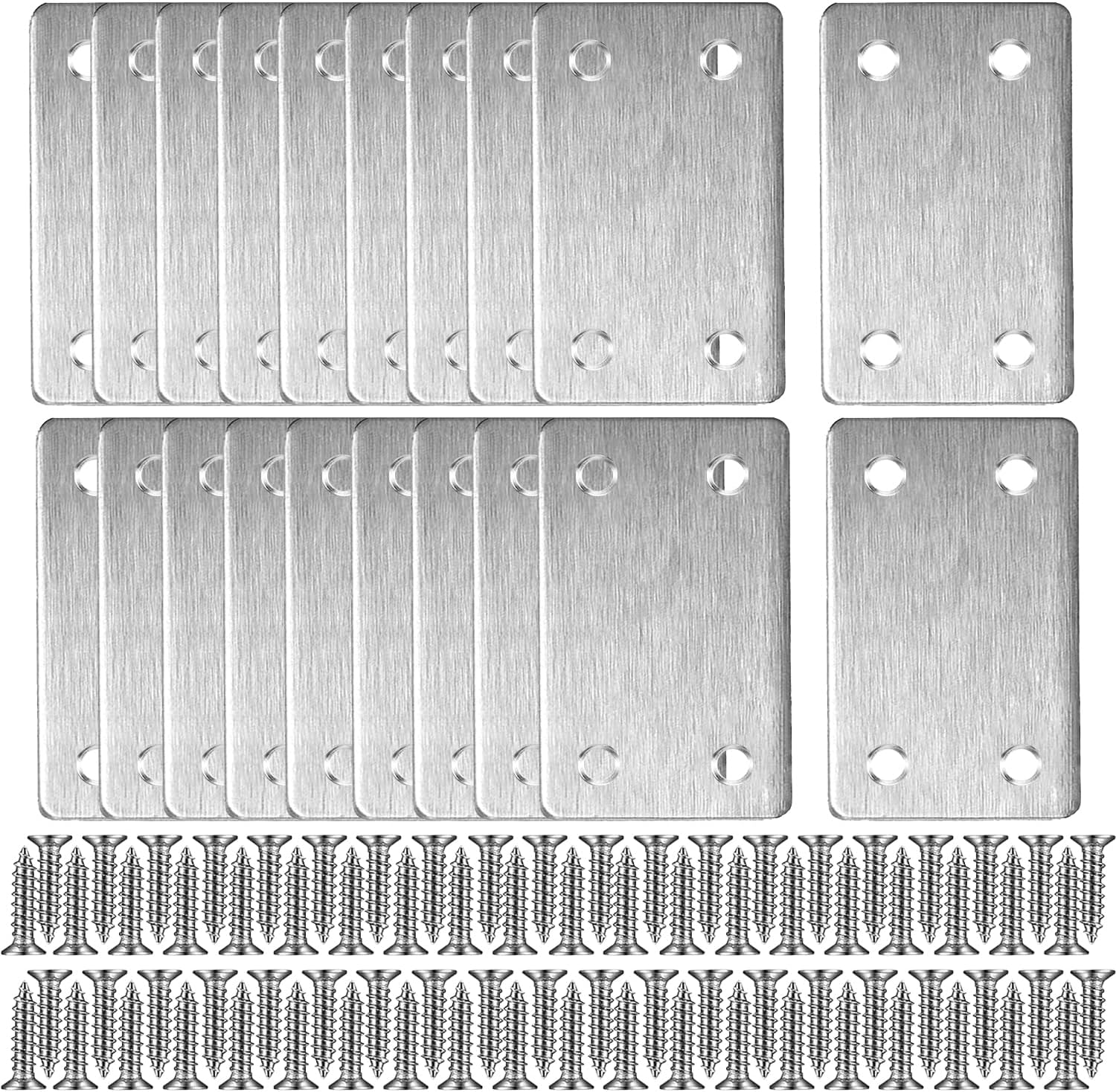 Edelstahl Flachverbinder 20 Stück 38x60 mm Lochplatten für ...
