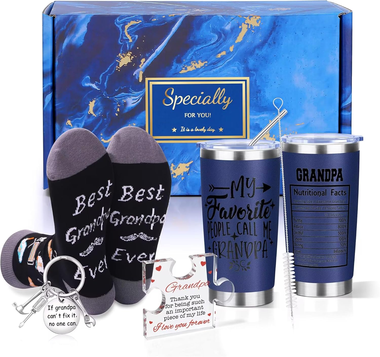 Amazon.com | JMTMBR Grandpa Gifts from Granddaughter Grandson 4Pcs Gift ...