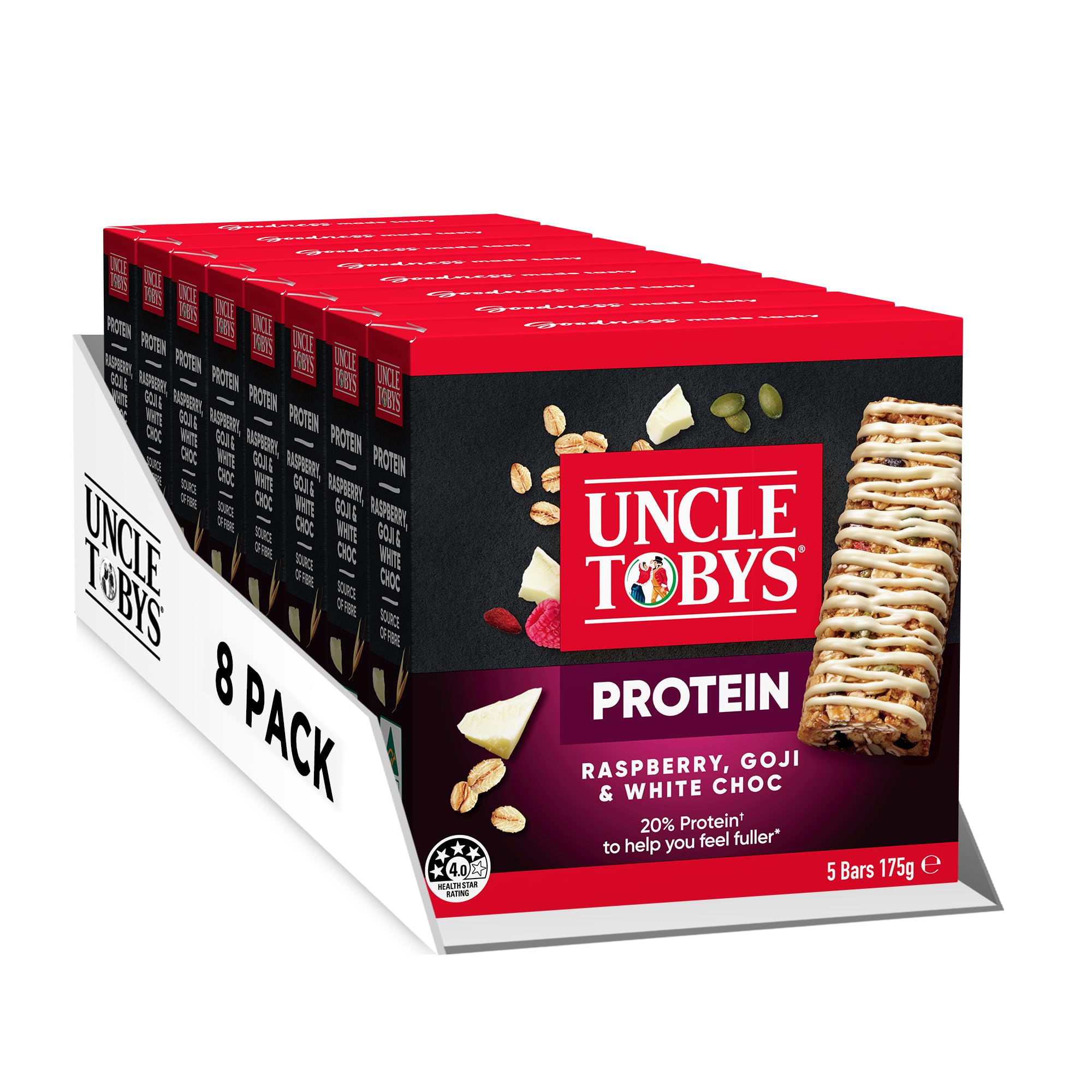 Uncle Tobys Raspberry and White Choc Protein Muesli Bars 5 Bars (40 ...
