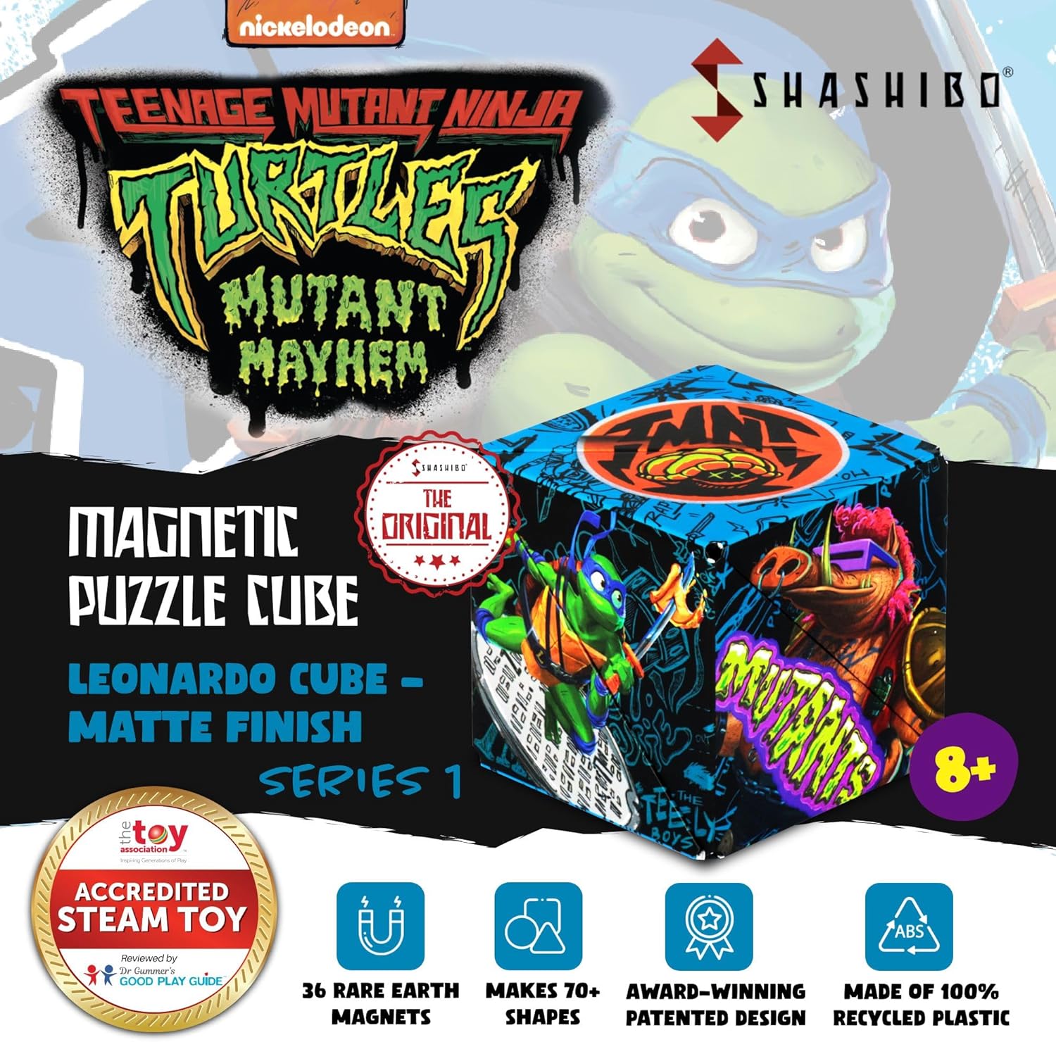 SHASHIBO Teenage Mutant Ninja Turtles – Cubo magnético patentado de ...