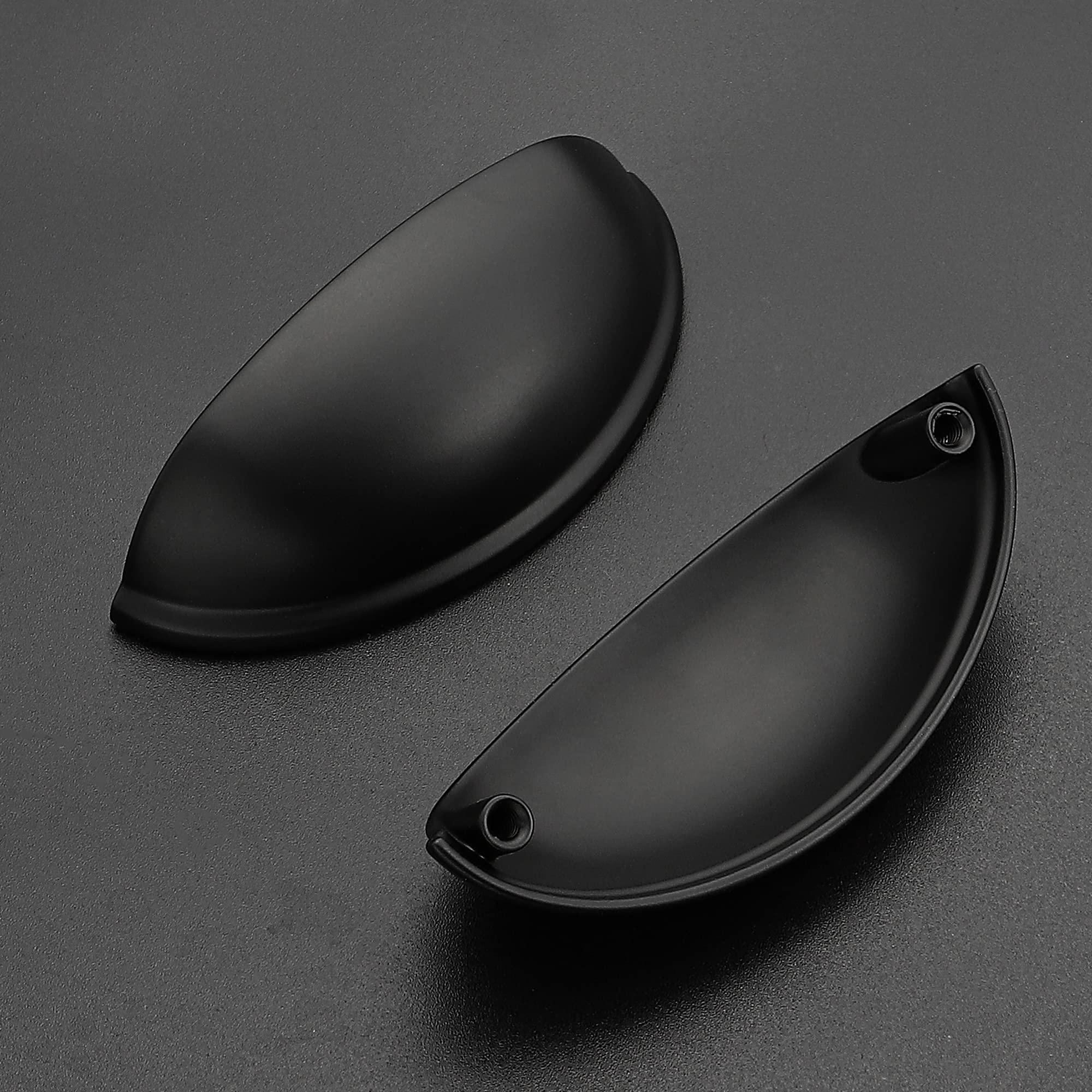 Snapklik.com : 3 Inch Drawer Pulls Matte Black Cup Pulls Kitchen ...