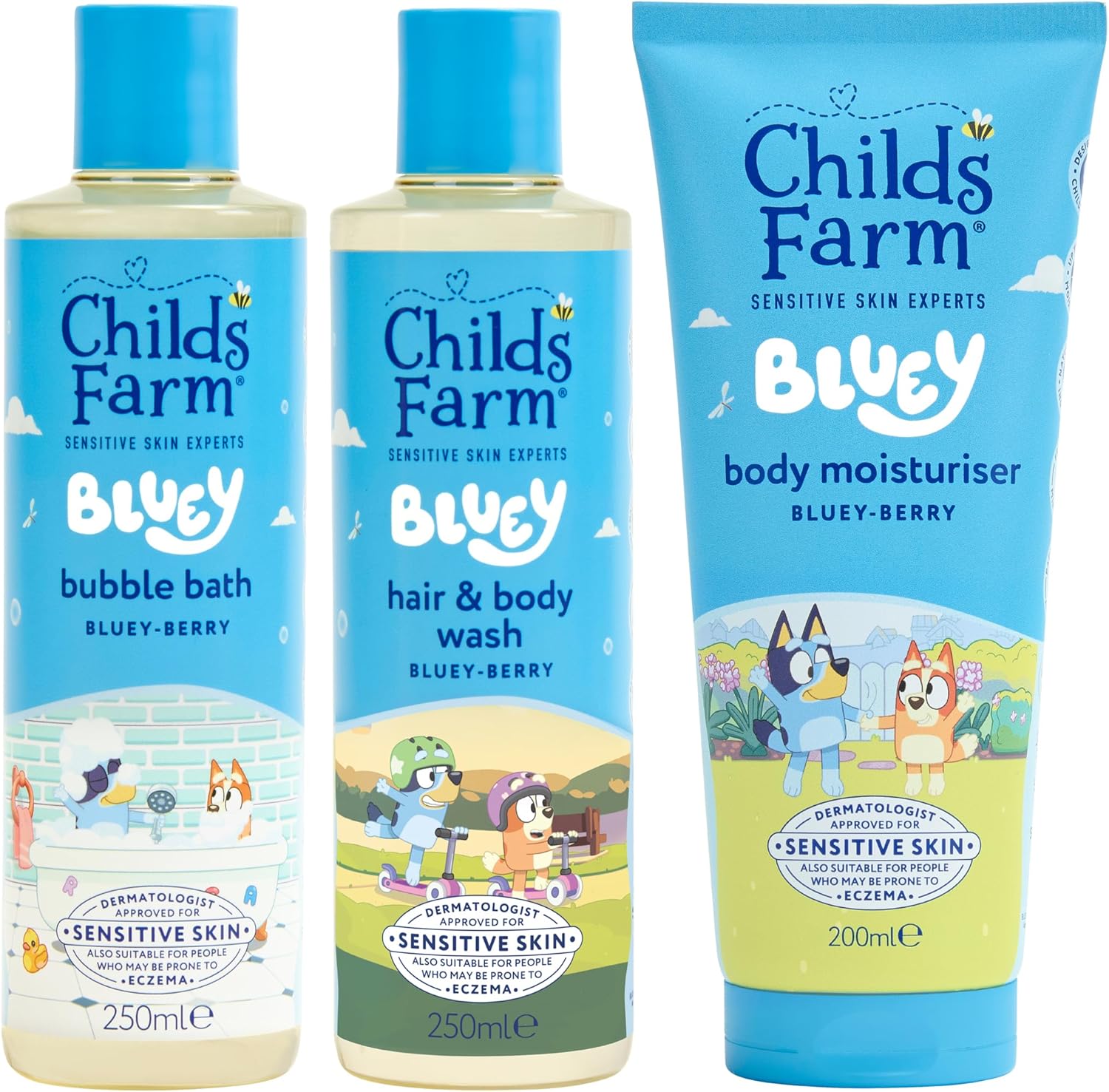 Childs Farm Bluey Regime Bundle | Bluey-Berry Bubble Bath (250ml), Hair ...