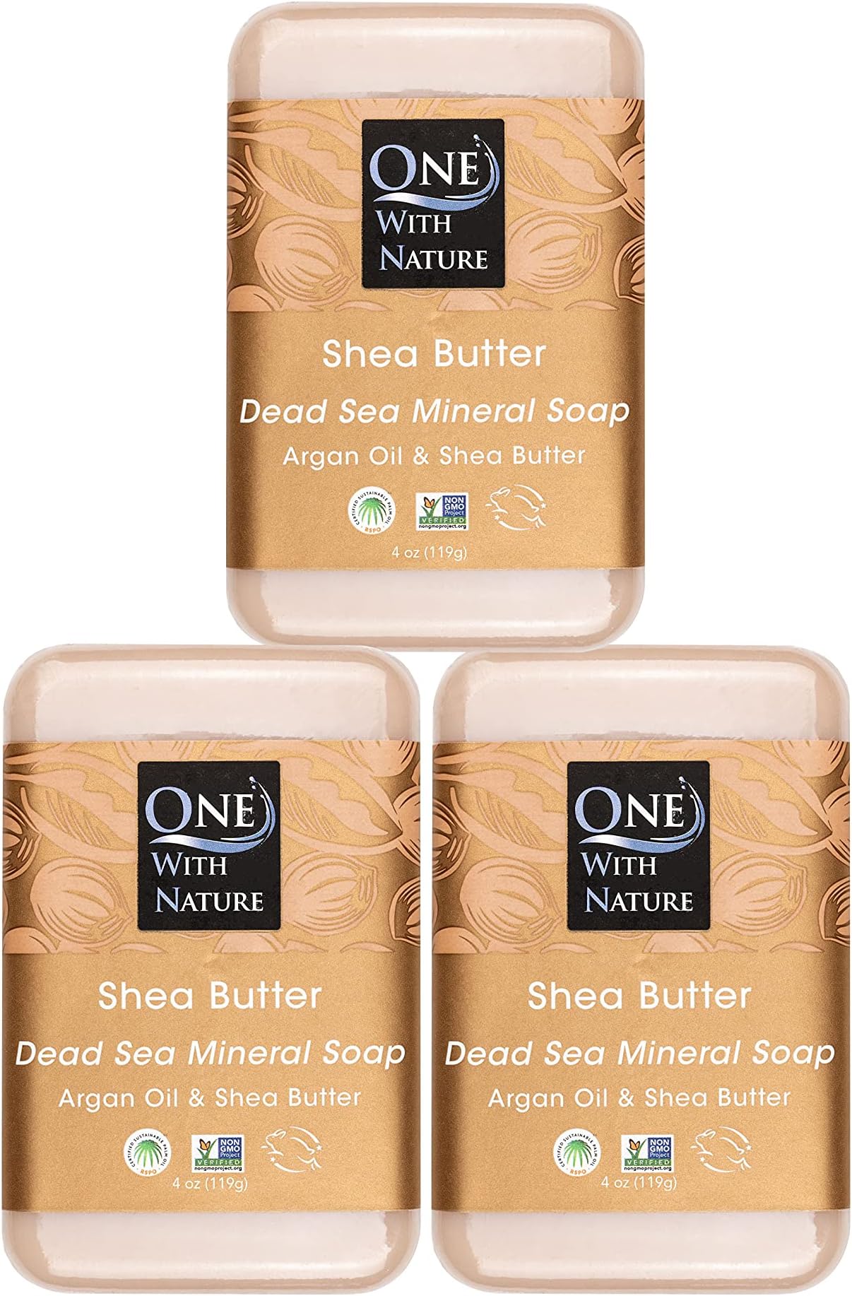 Amazon.com : One With Nature Dead Sea Mineral Shea Butter Soap 4oz ...