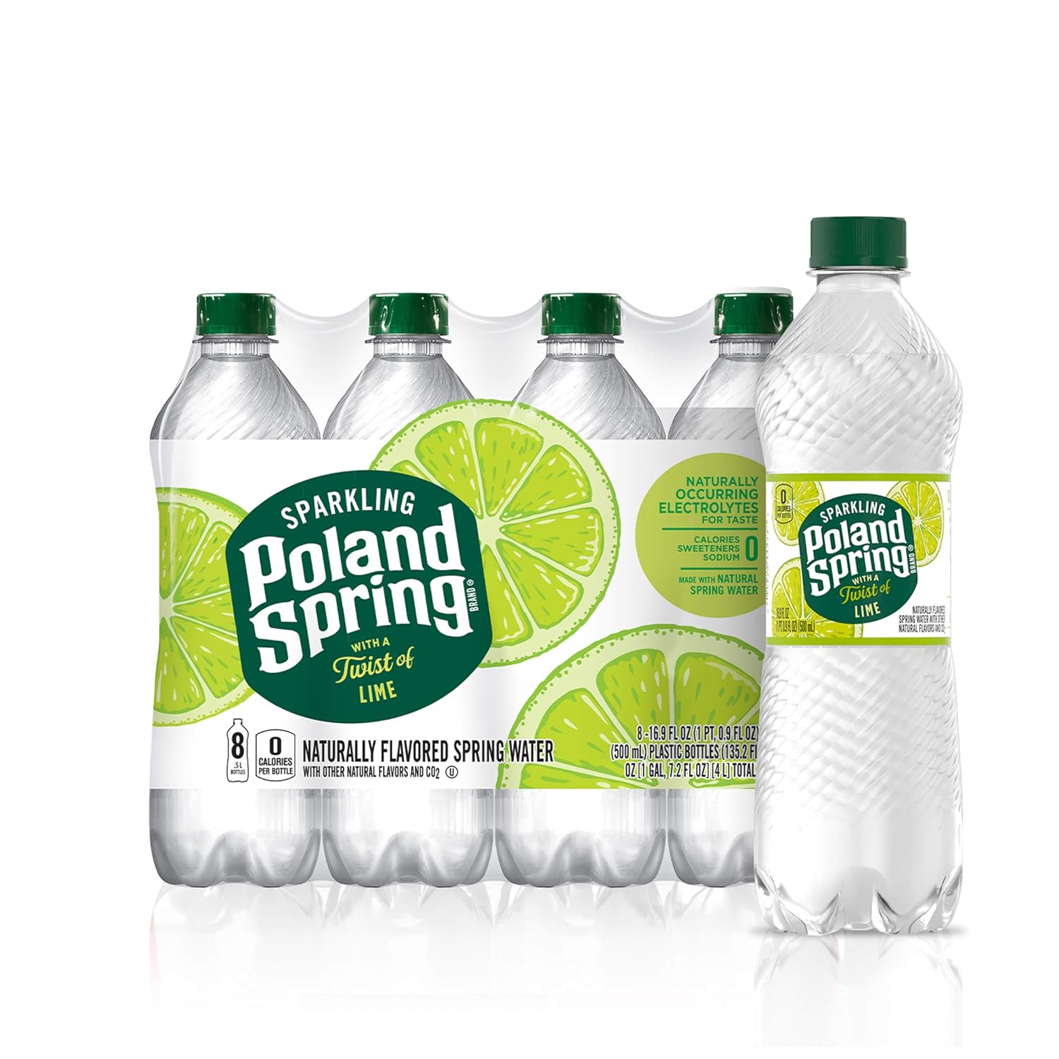 Amazon.com: Poland Spring Sparkling Water, Zesty Lime, 16.9 oz. Bottles (8 Pack) : Grocery ...