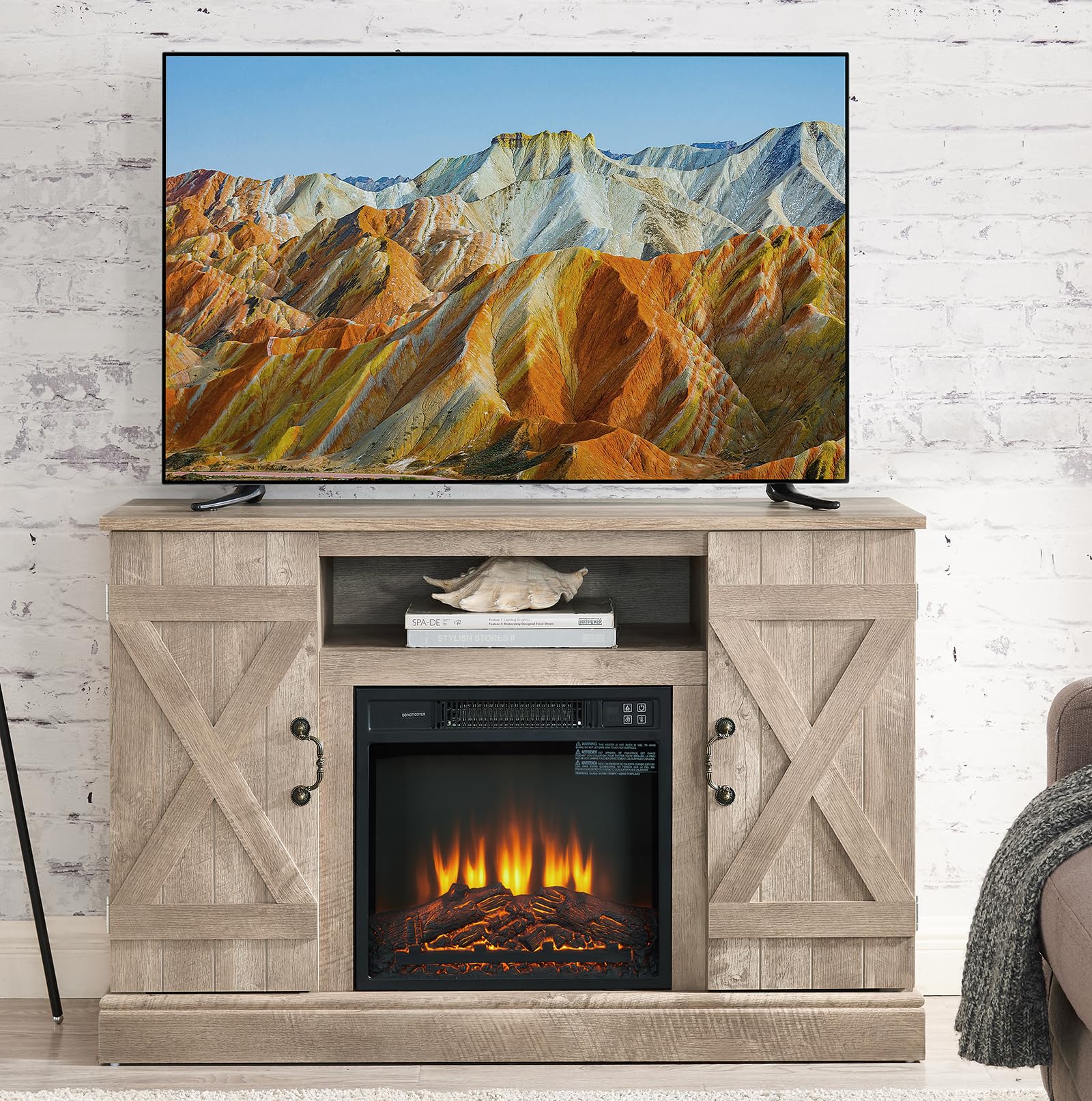 Amazon.com: Electric Fireplace Tv Stand with 18" Fireplace Insert ...