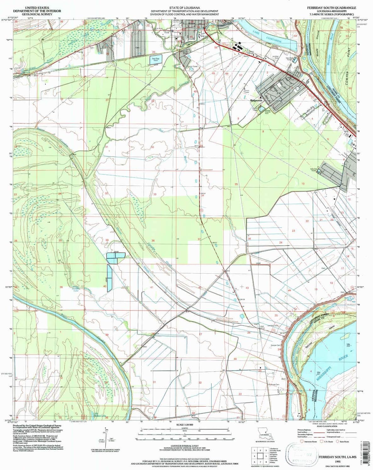 Amazon.com : YellowMaps Ferriday South LA topo map, 1:24000 Scale, 7.5 ...