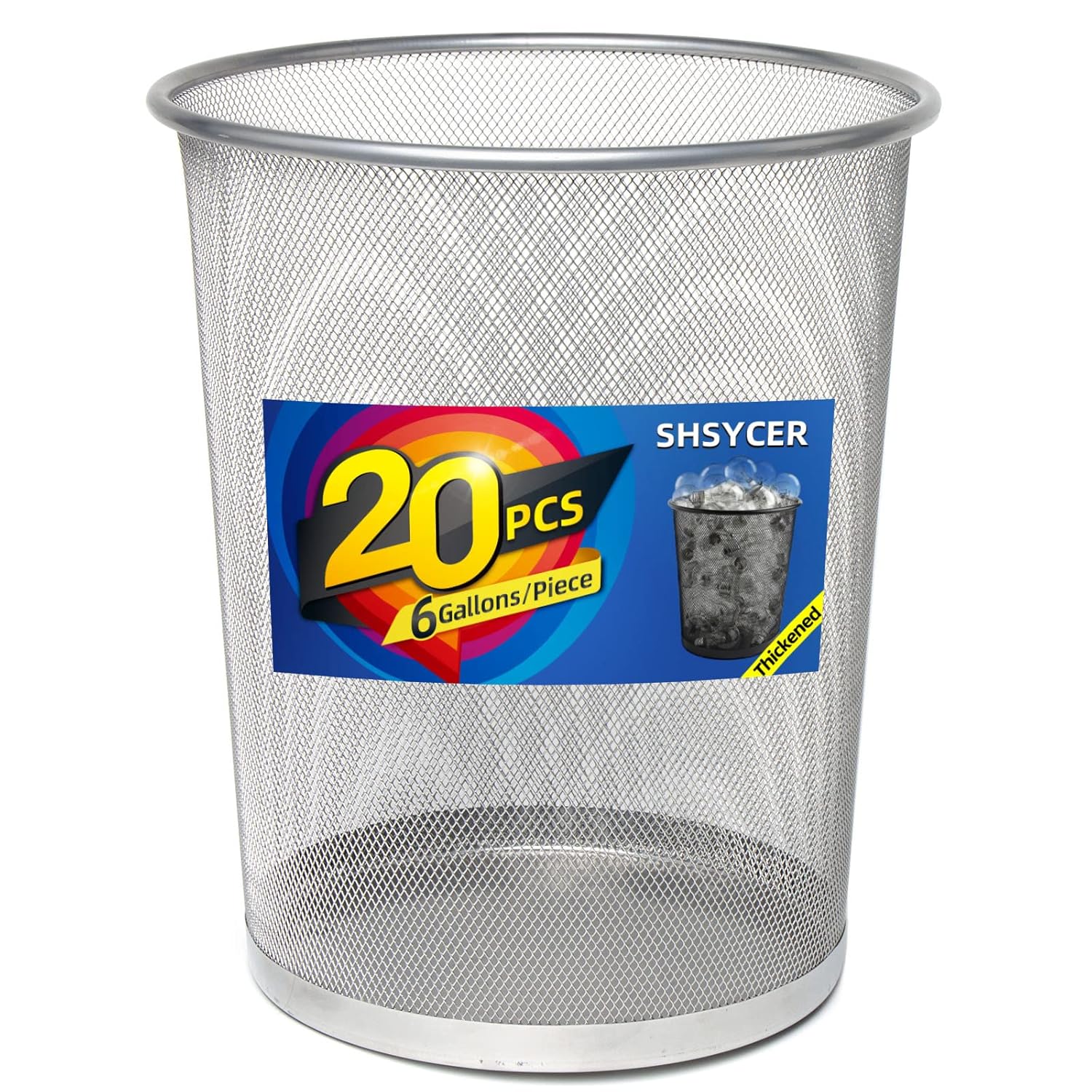 Amazon.com: SHSYCER 20PCS Mesh Trash Cans,6 Gal Mesh Office Trash Can ...