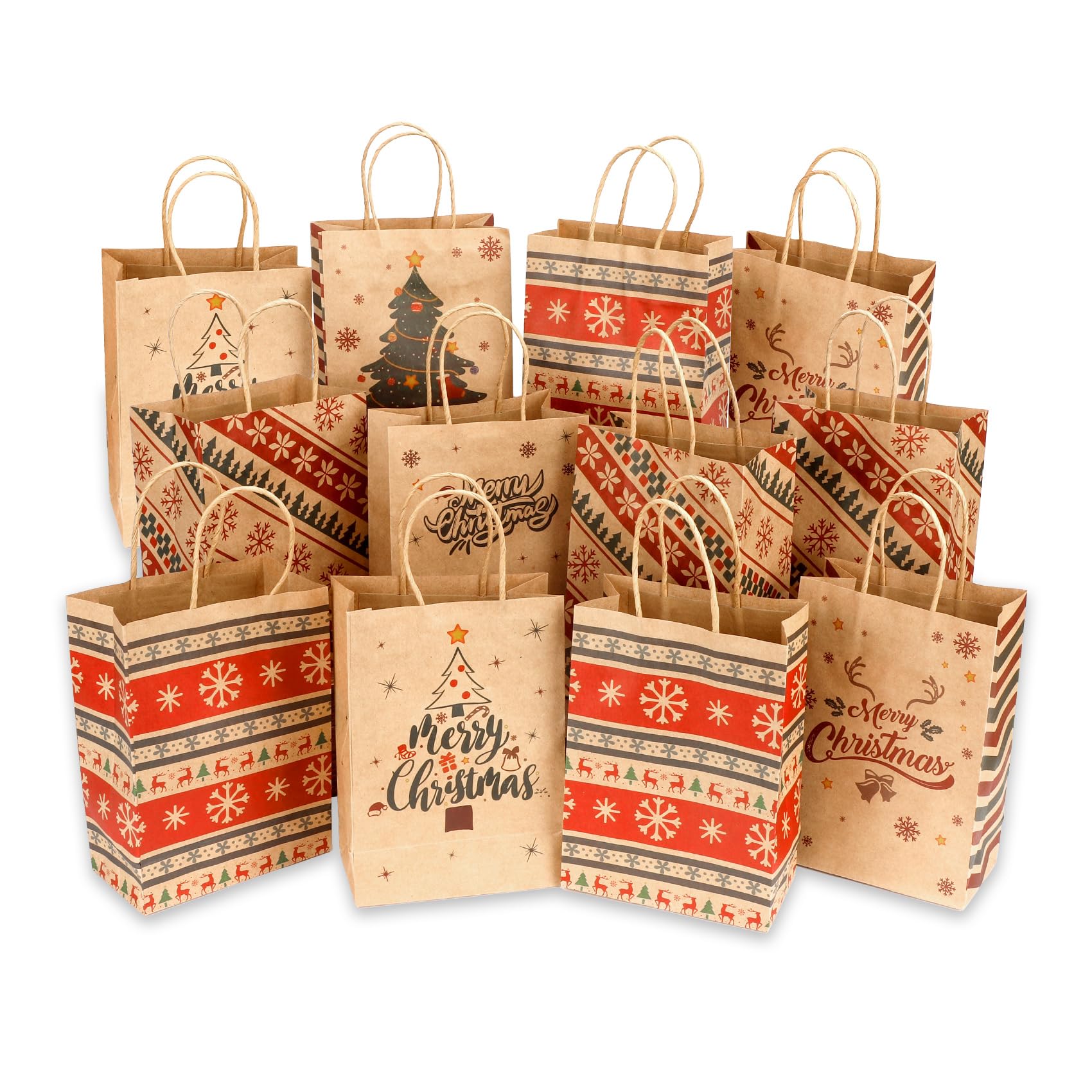 Amazon.com: 12 Pcs Christmas Gift Bags,Christmas Bags for Gifts,Holiday ...