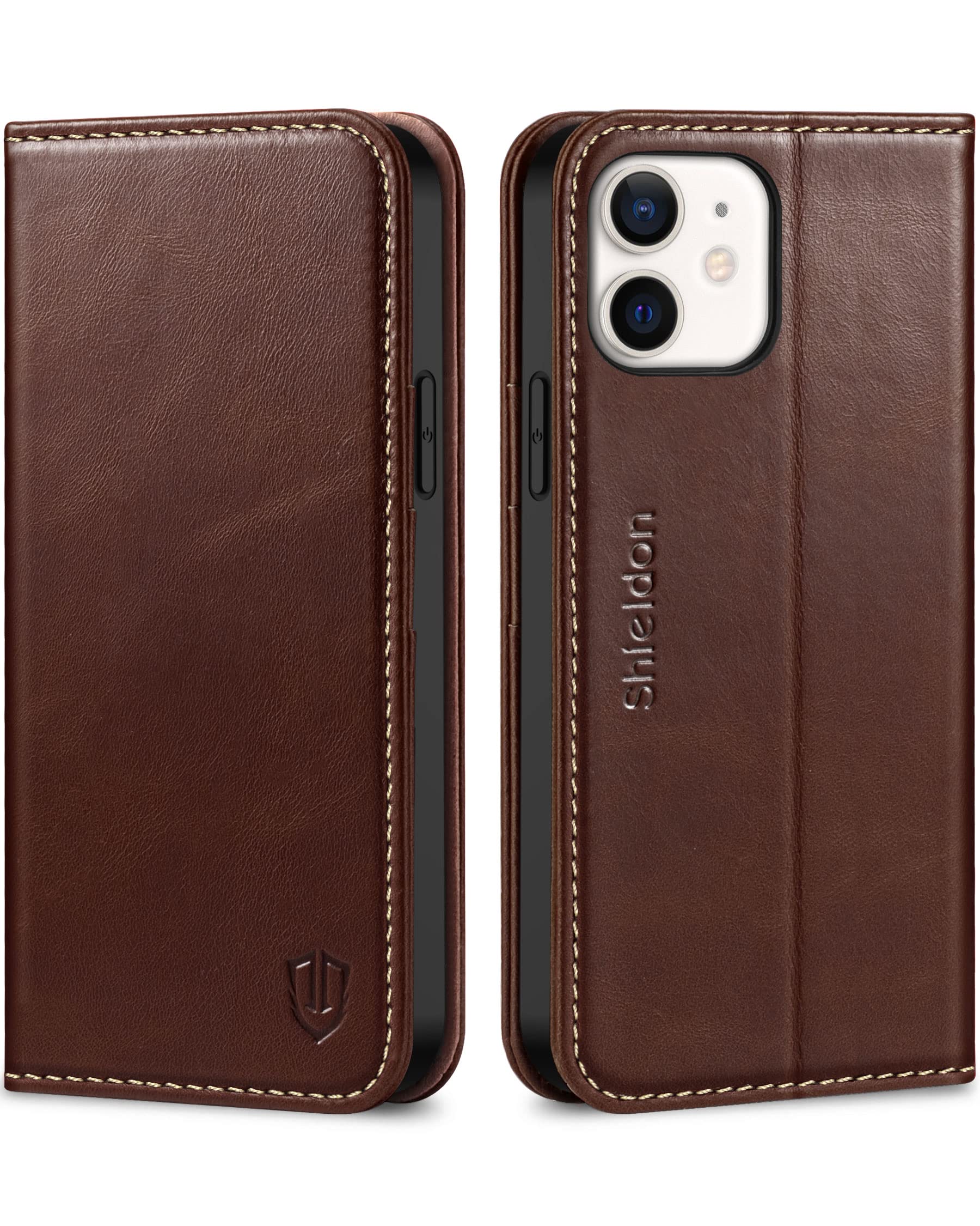 SHIELDON Case for iPhone 12 6.1", Genuine Leather iPhone 12 Pro Wallet ...