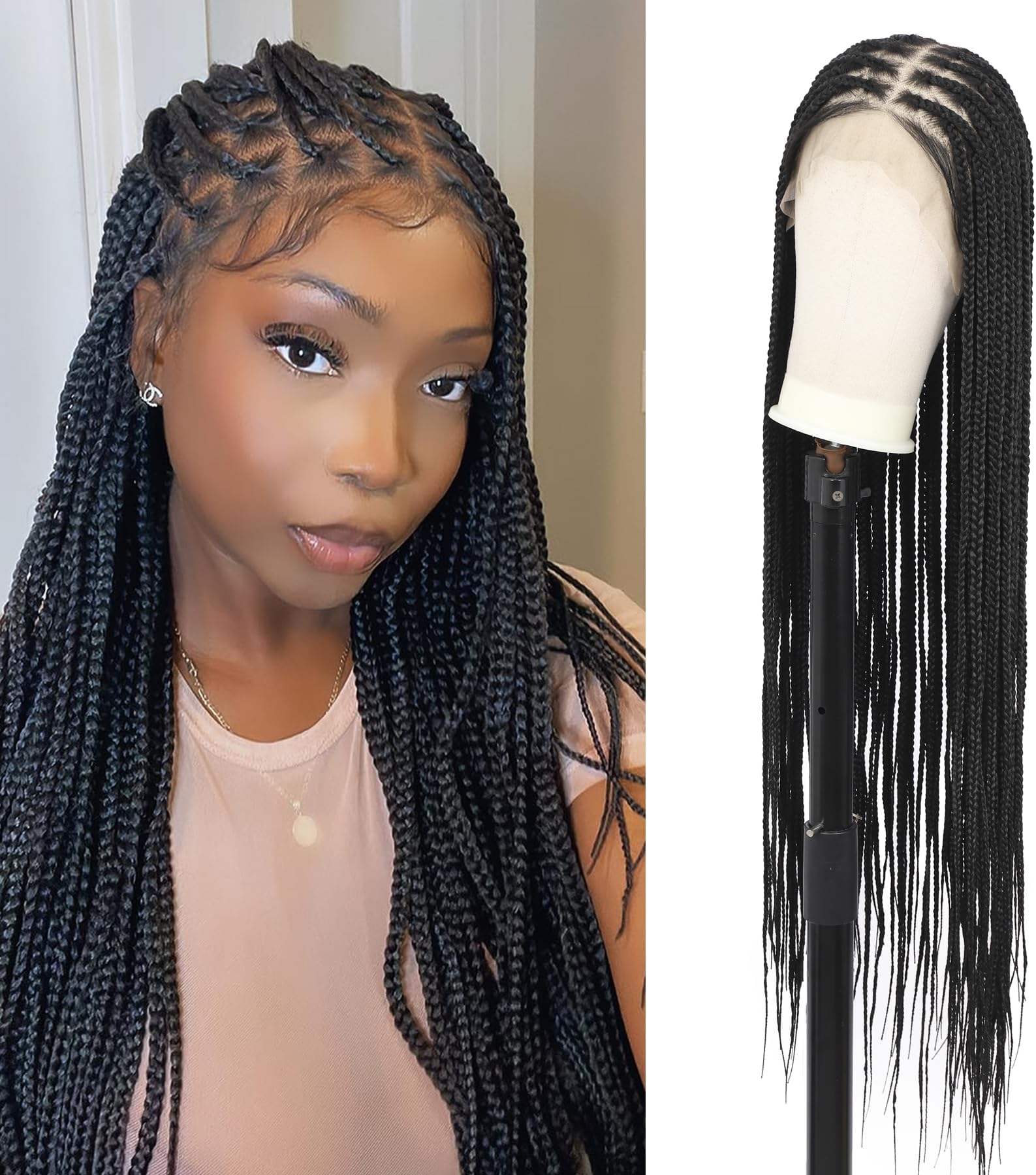 Amazon.com : Humistwbiu Bohemian Braided Wigs Boho Box Braid Wigs ...