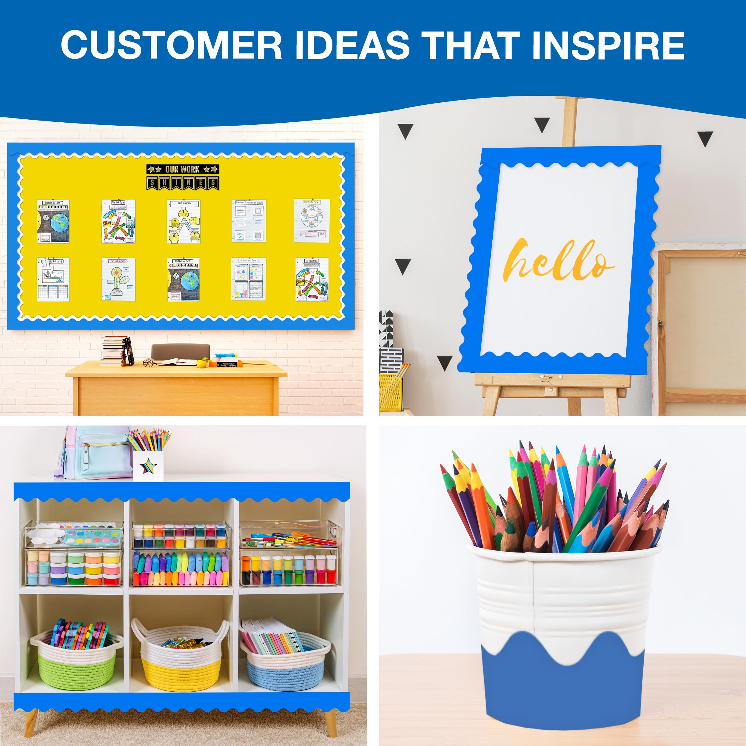Snapklik.com : Carson Dellosa 65Ft Of Blue Bulletin Board Borders, 1 ...